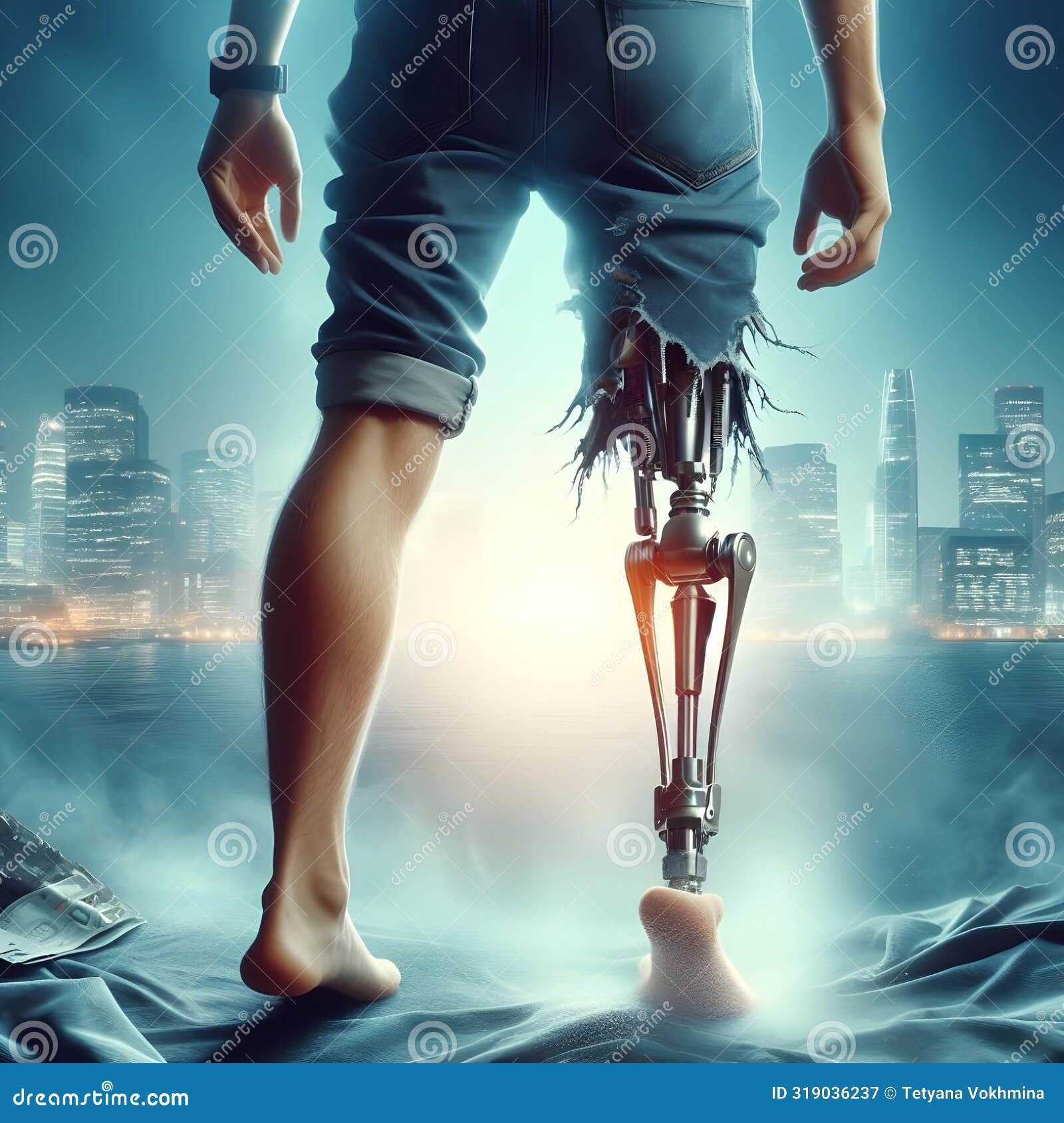Man with prosthetic leg stock image. Image of strength - 319036237