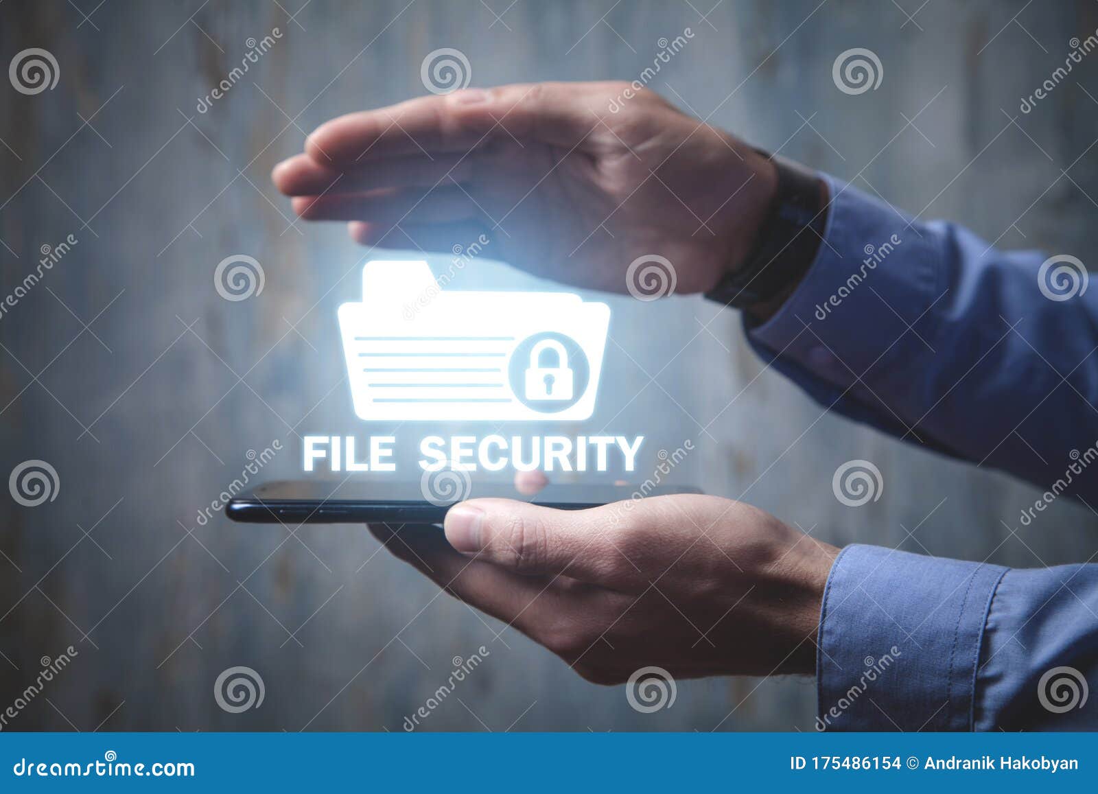 Man Protect File. File Security Stock Photo - Image of icon, concept ...