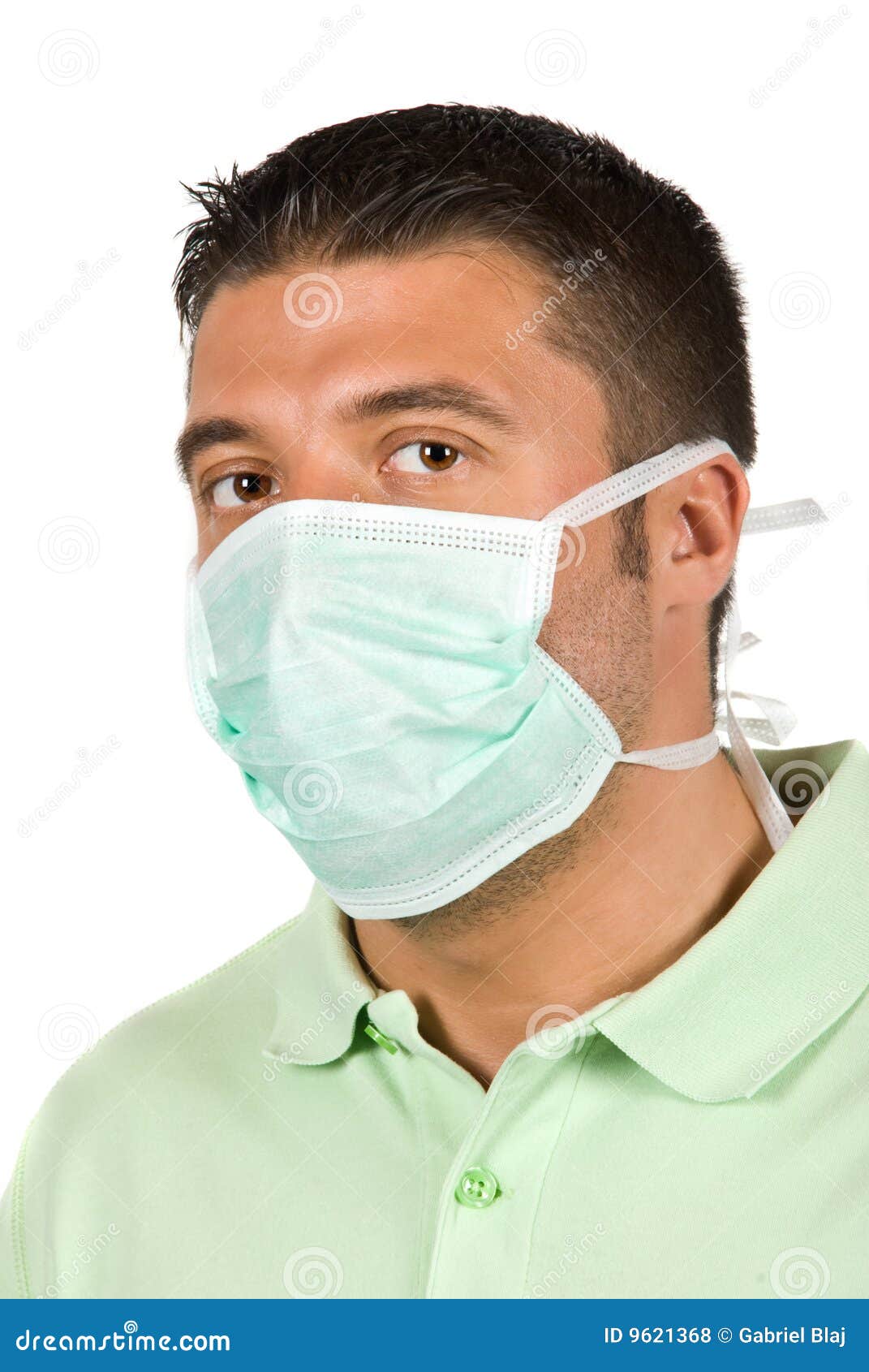Man with protective mask stock photo. Image of front, blue - 9621368