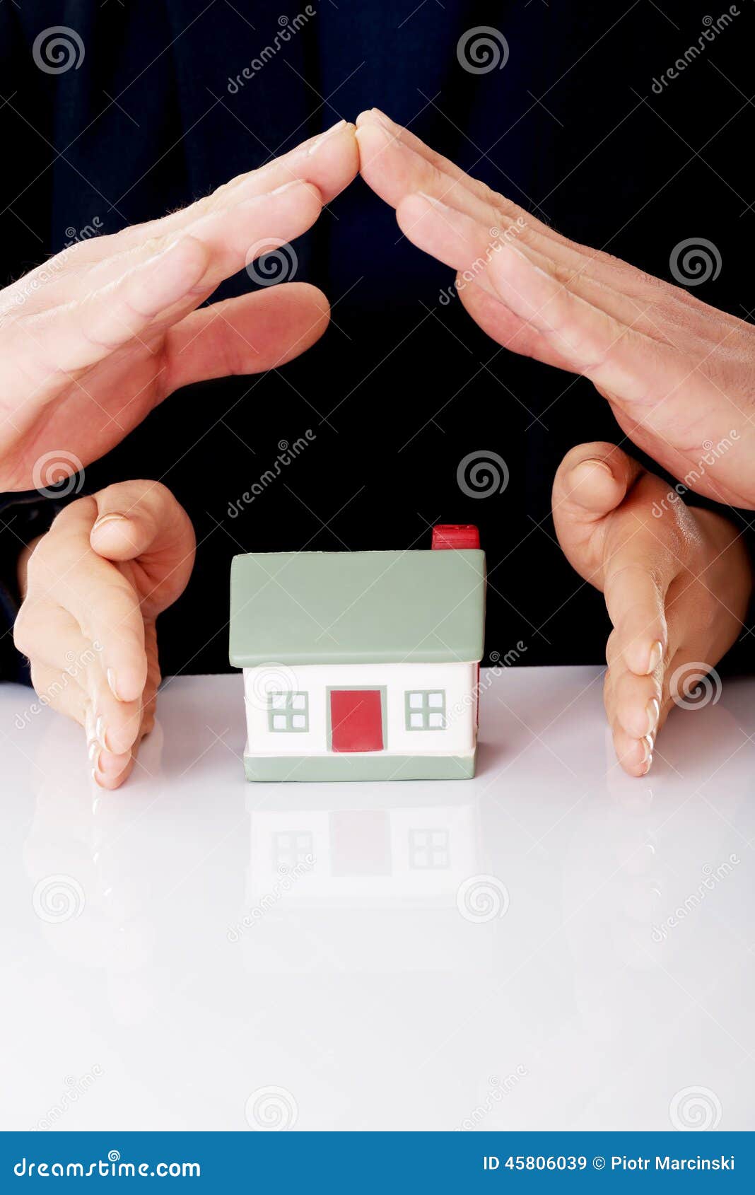 Man protects his house stock image. Image of model, idea - 45806039