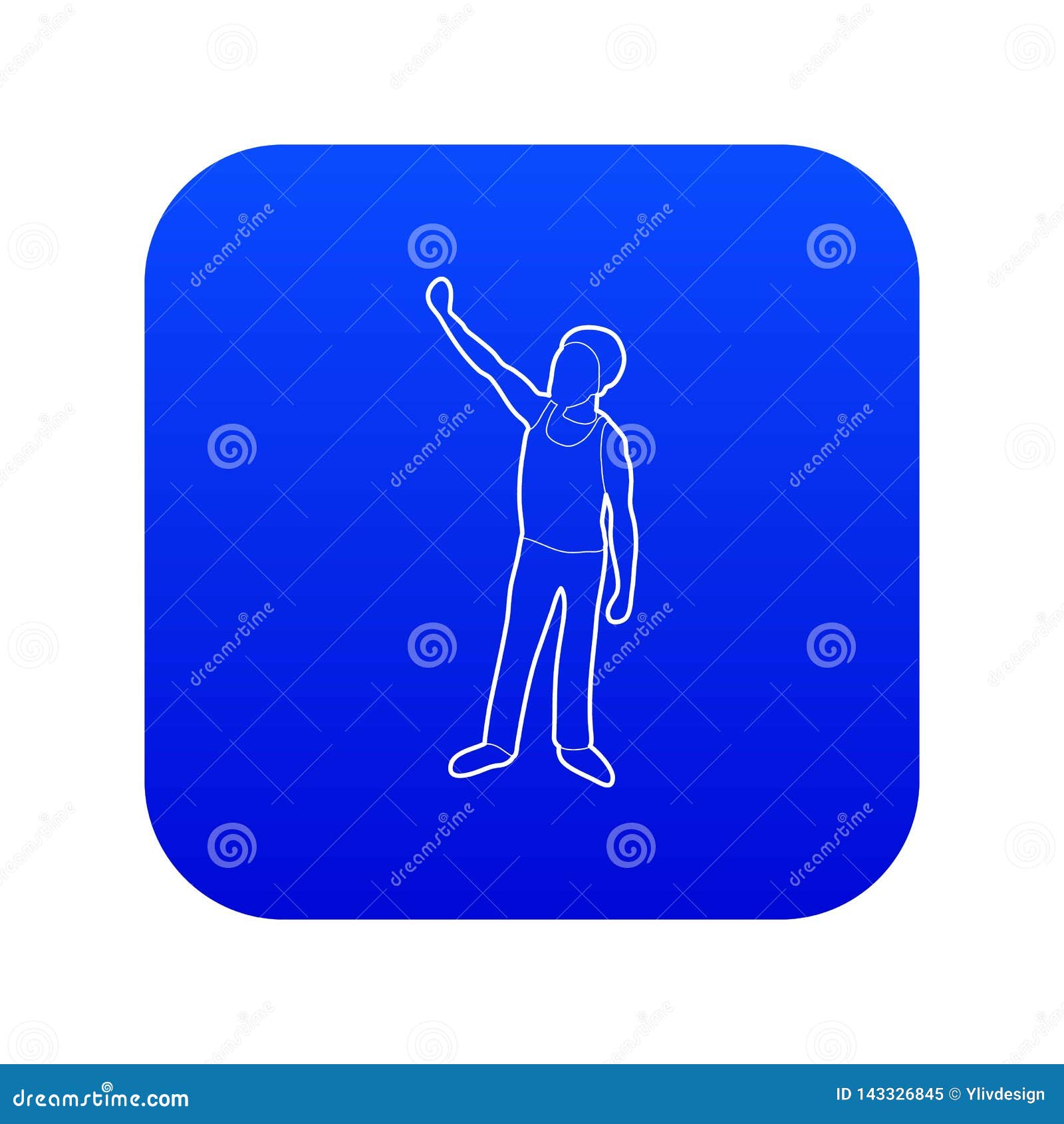Man Protest on the Street Icon Blue Vector Stock Vector - Illustration ...