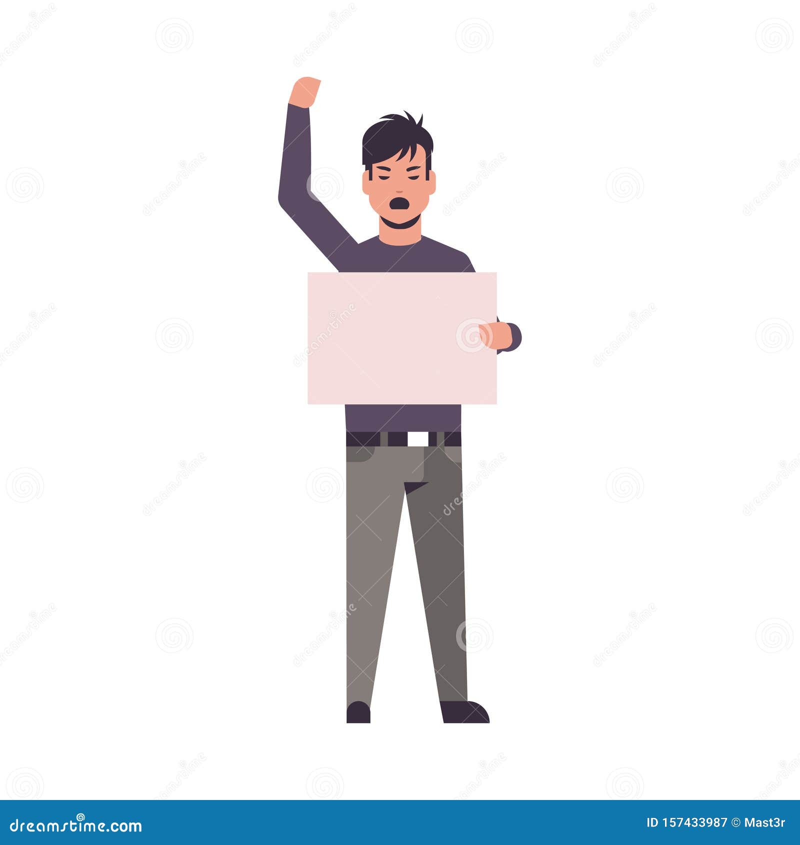 Male Activist Standing With Checklist Sign Vector Illustration ... Male Activist Standing With Checklist Sign Vector Illustration ...