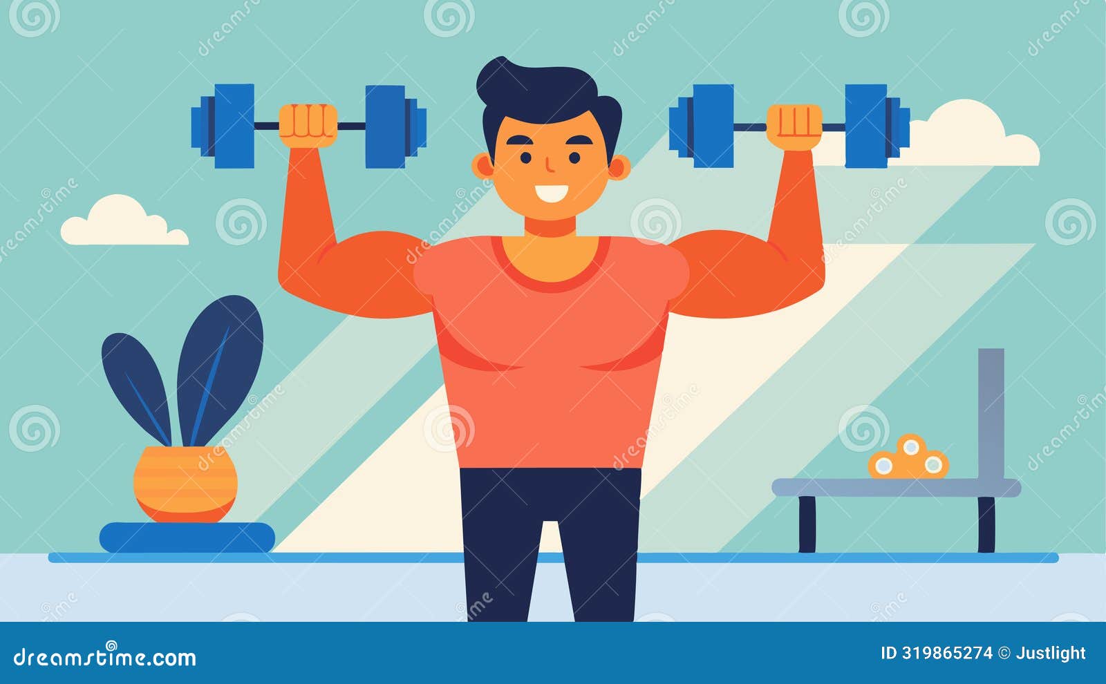 A Man Proudly Shows Off His Progress At The Gym Grateful For The ...