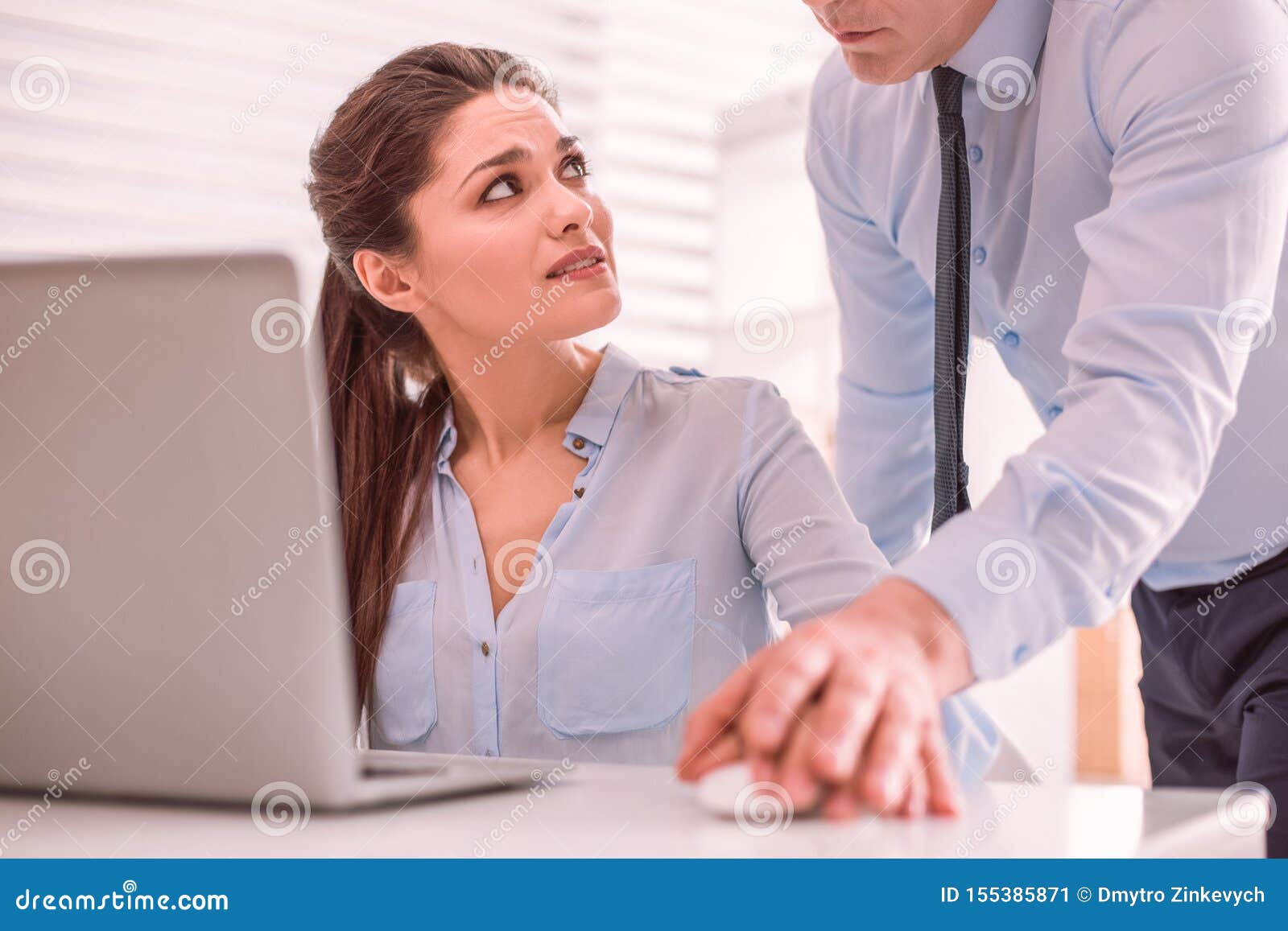 Man Provides the Direct Control for Woman Work Stock Image - Image of ...