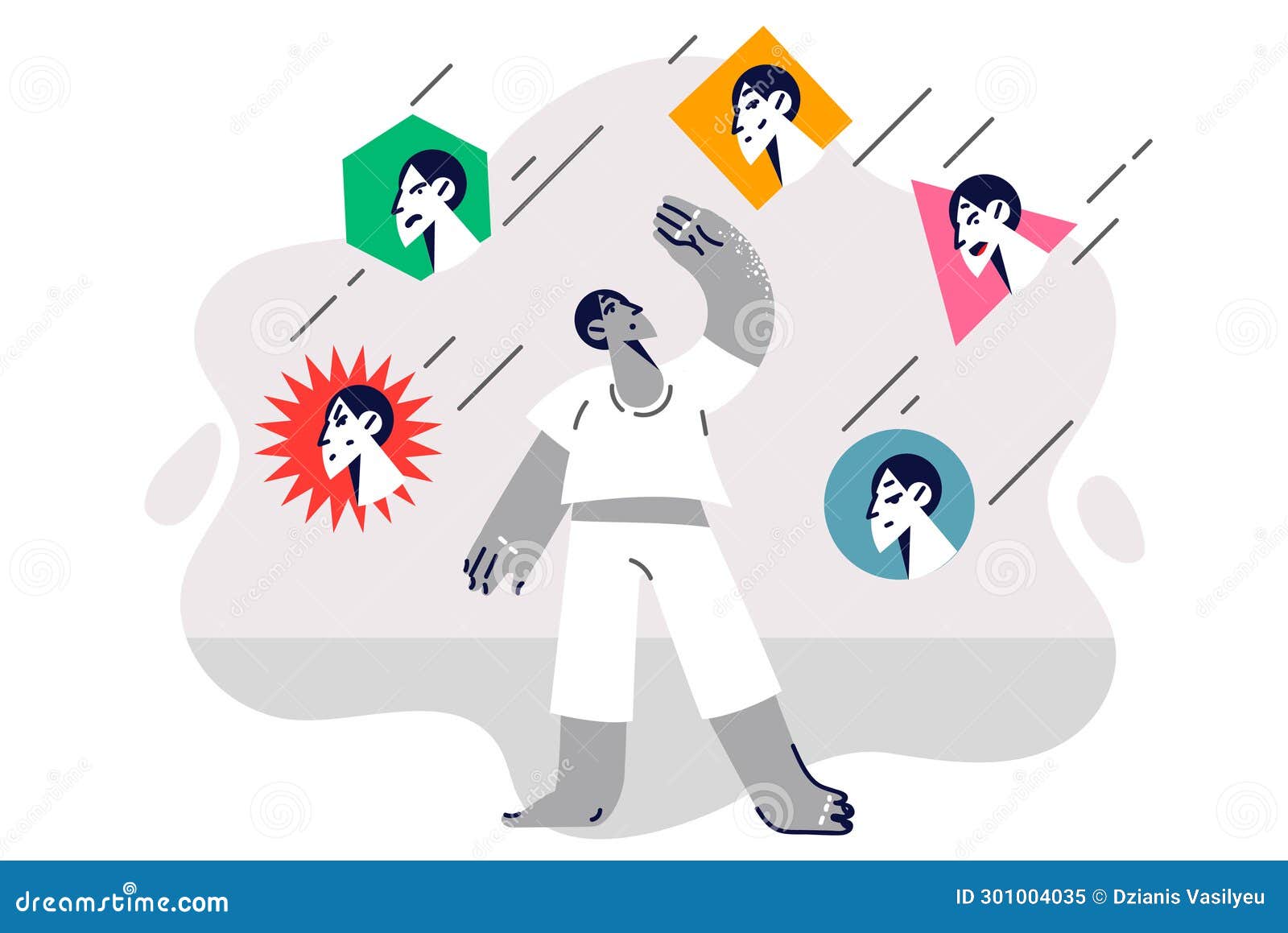 Man with Psychological Disorder Causing Changes in Mood Stands among ...