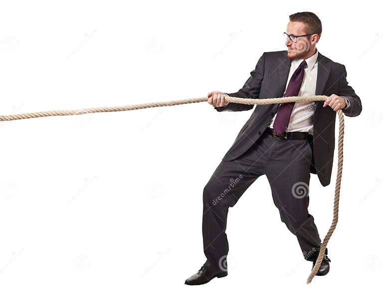 Man pull rope stock photo. Image of isoletd, businessman - 38465100