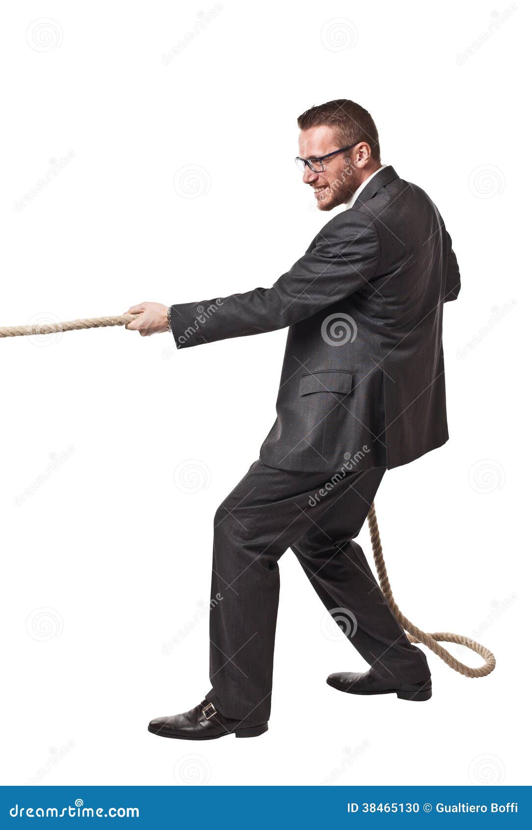 Man pull rope stock photo. Image of portrait, pull, glasses - 38465130