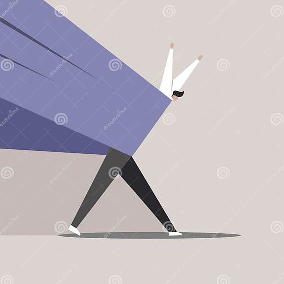 Illustration of a Person Trying Go Forward while a Cloth Pulling Him ...