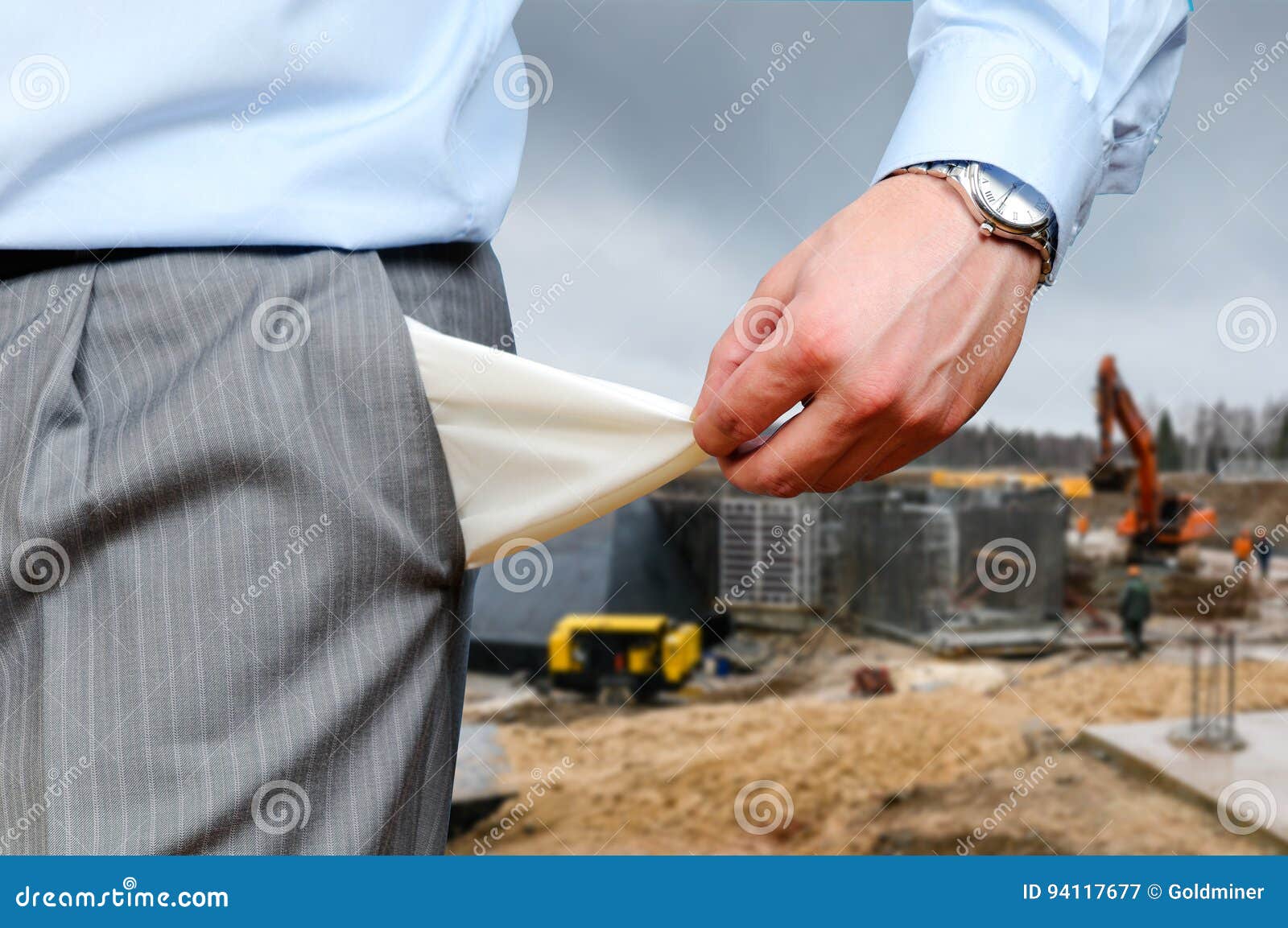 Man Pulling Out Empty Pocket Stock Image - Image of businessman ...