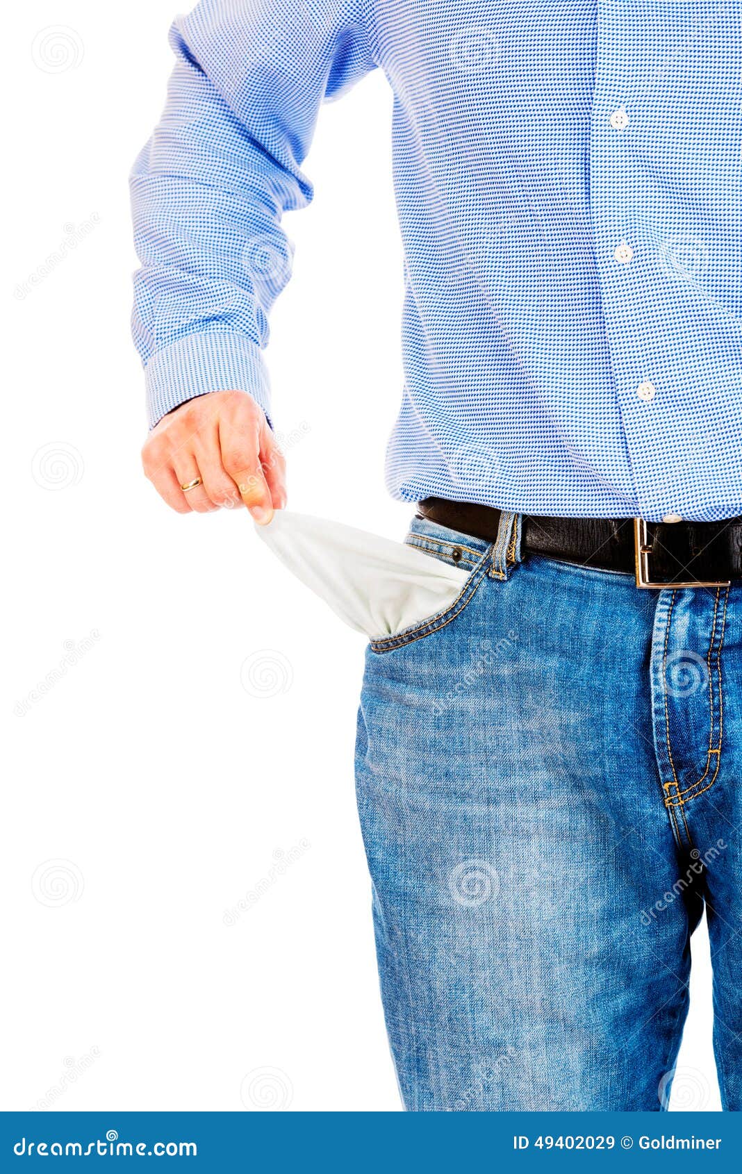 Man Pulling Out Empty Pockets Stock Image - Image of financial ...