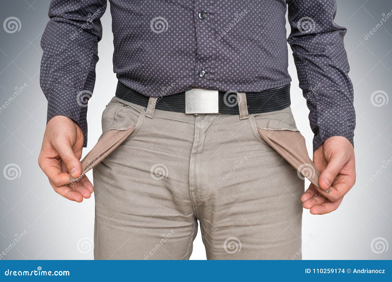 Man Pulling Out Empty Pockets - Poor People Concept Stock Photo - Image ...