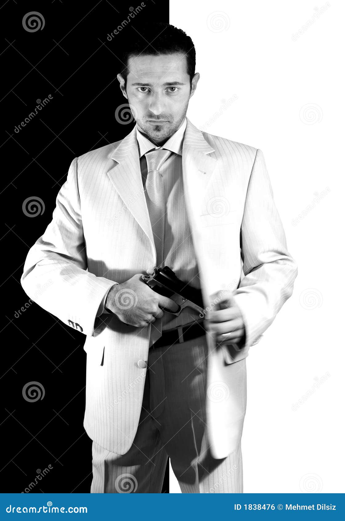 Man pulling out his gun stock photo. Image of look, communication - 1838476