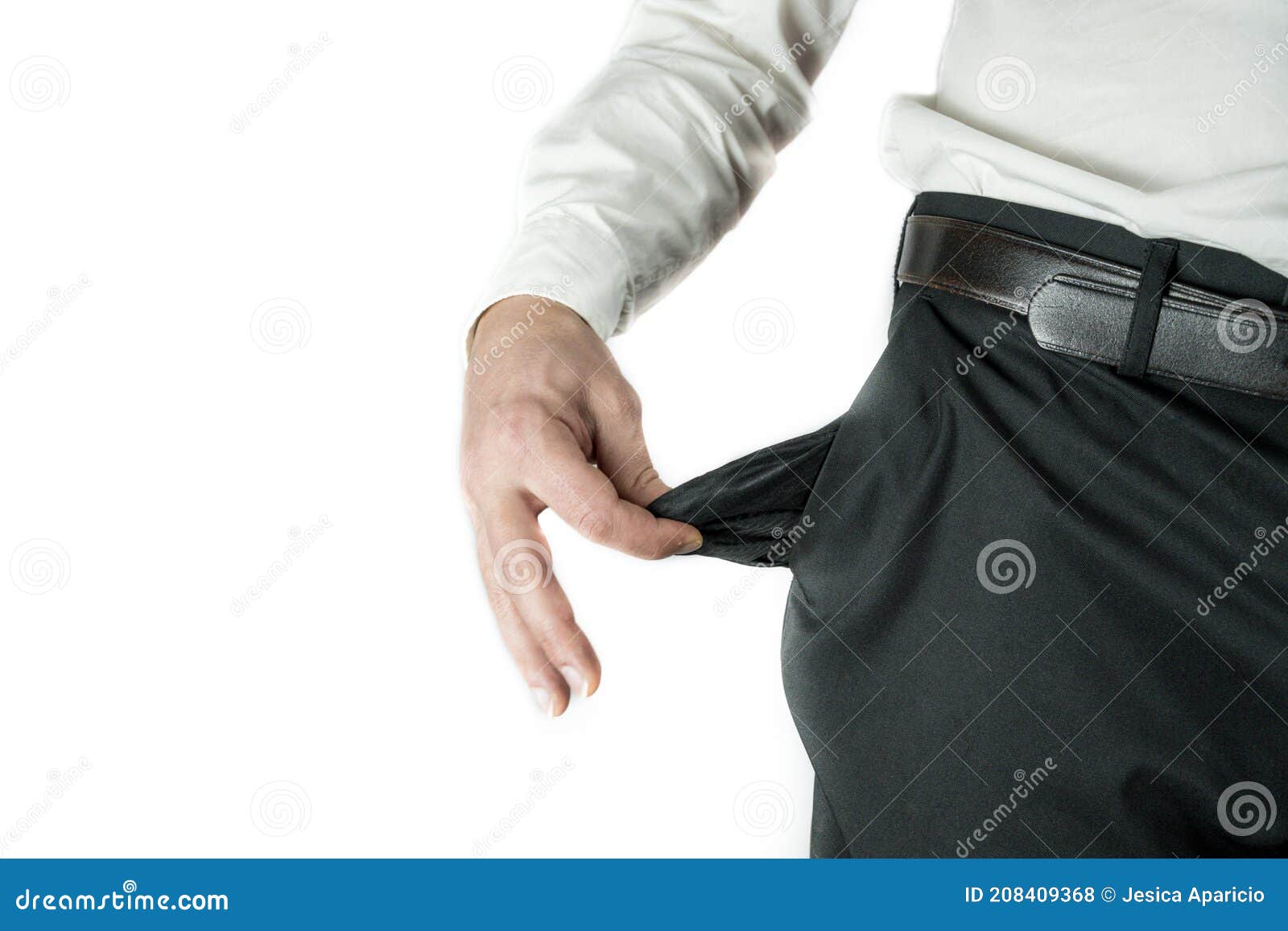 Man Pulling Out His Pocket on a White Background - Poor, Financial ...