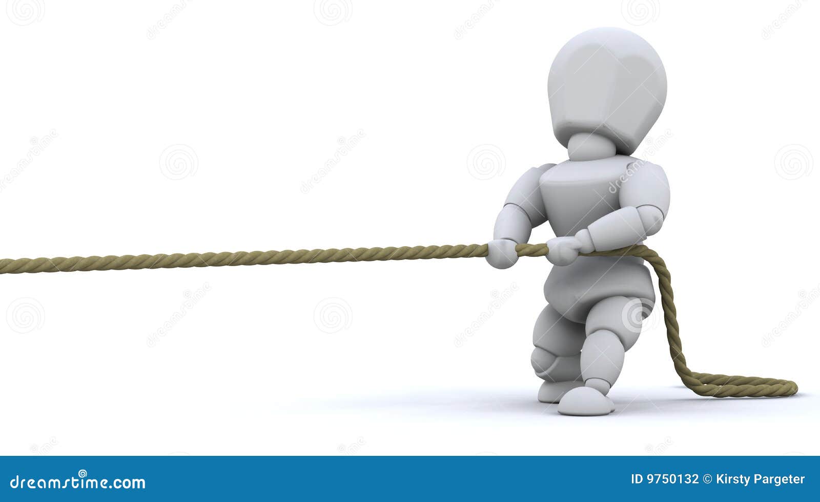 Man pulling on rope stock illustration. Illustration of competition ...