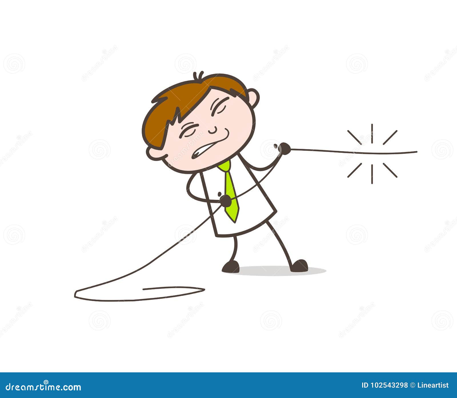 A Man Pulling a Rope with Full of Force Vector Concept Stock ...