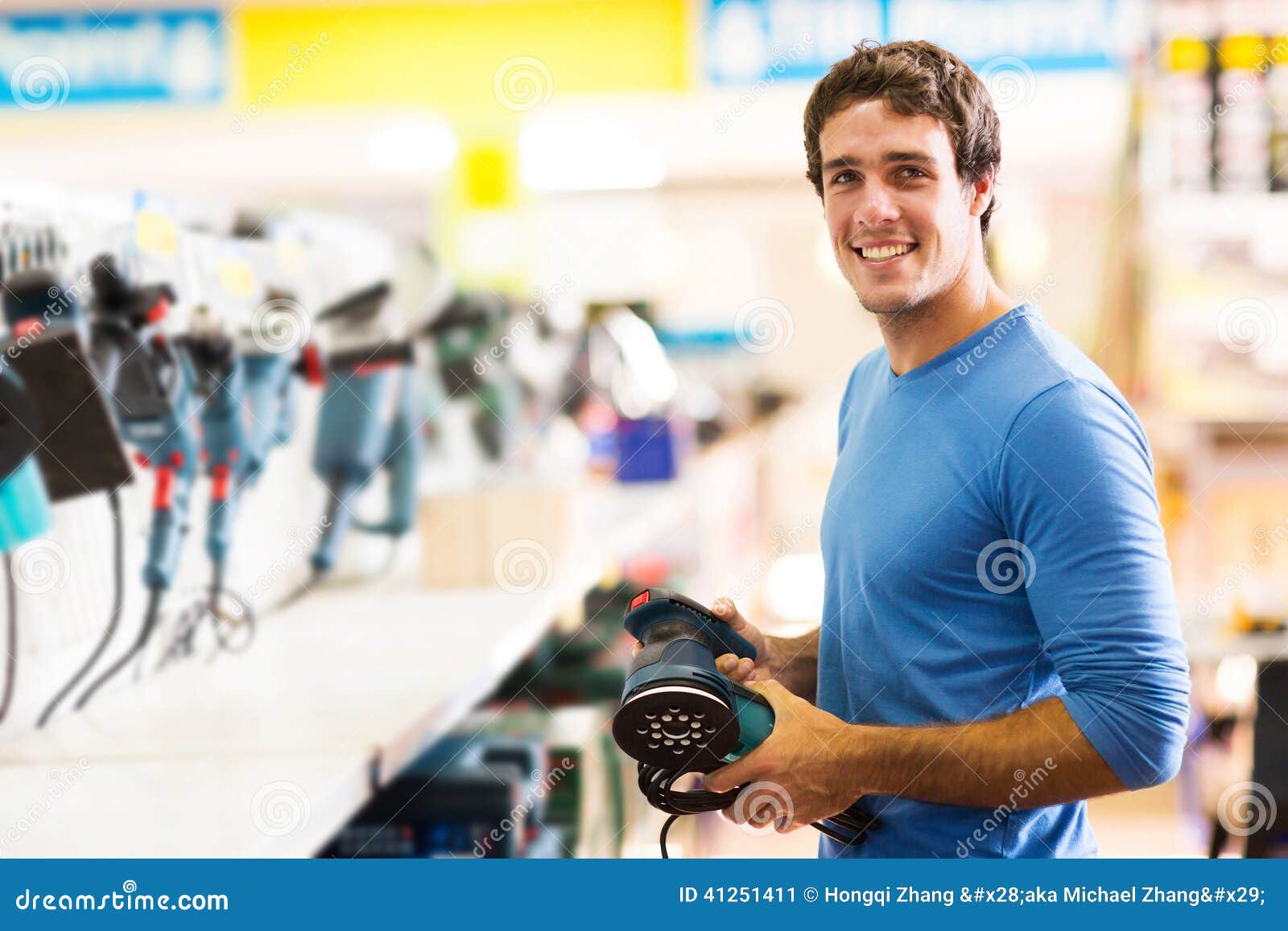 Man purchasing hand tool stock image. Image of portrait - 41251411