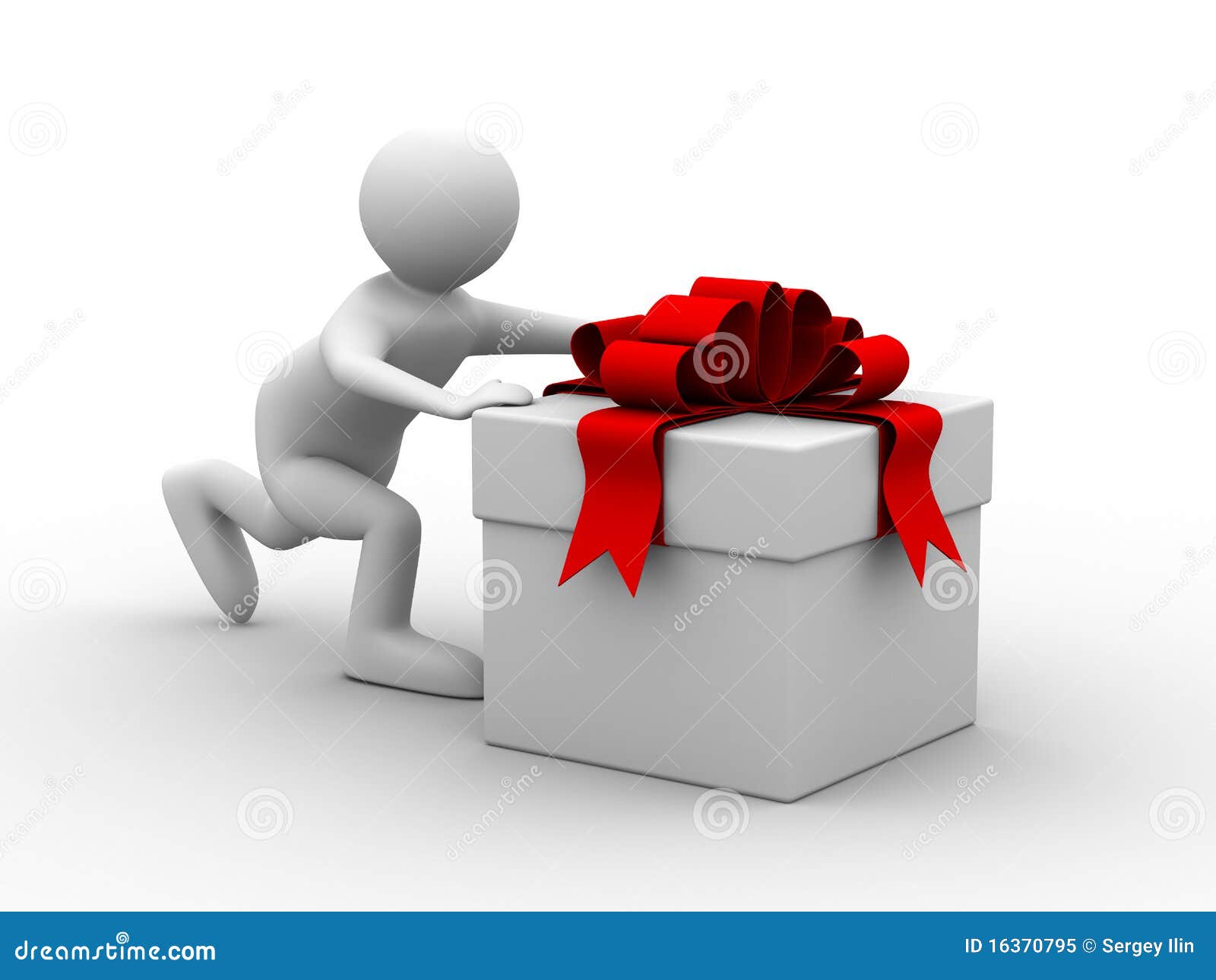 Man push white box stock illustration. Illustration of relocate - 16370795