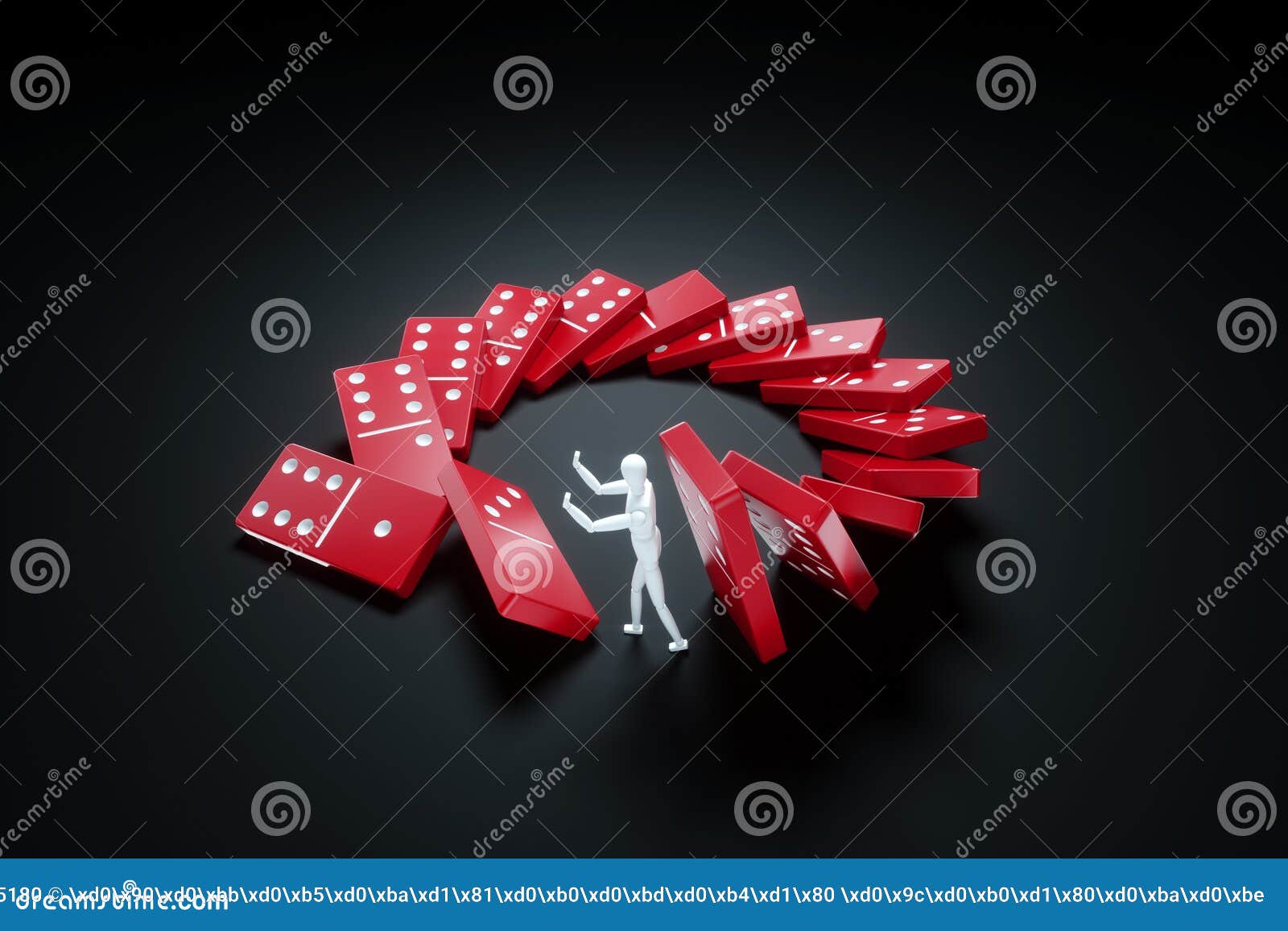 A Man Pushes a Domino Tile, Metaphor Karma, Domino Effect, Chain ...