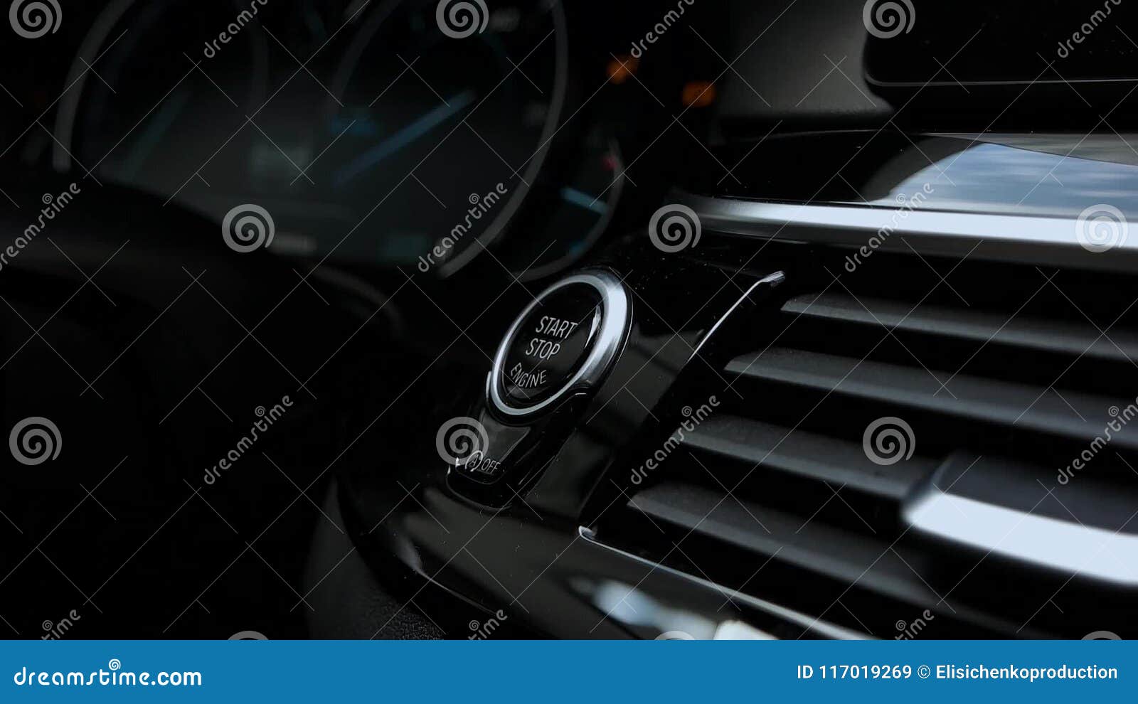 Man Pushes Start Engine Button in the Car Stock Video - Video of ...