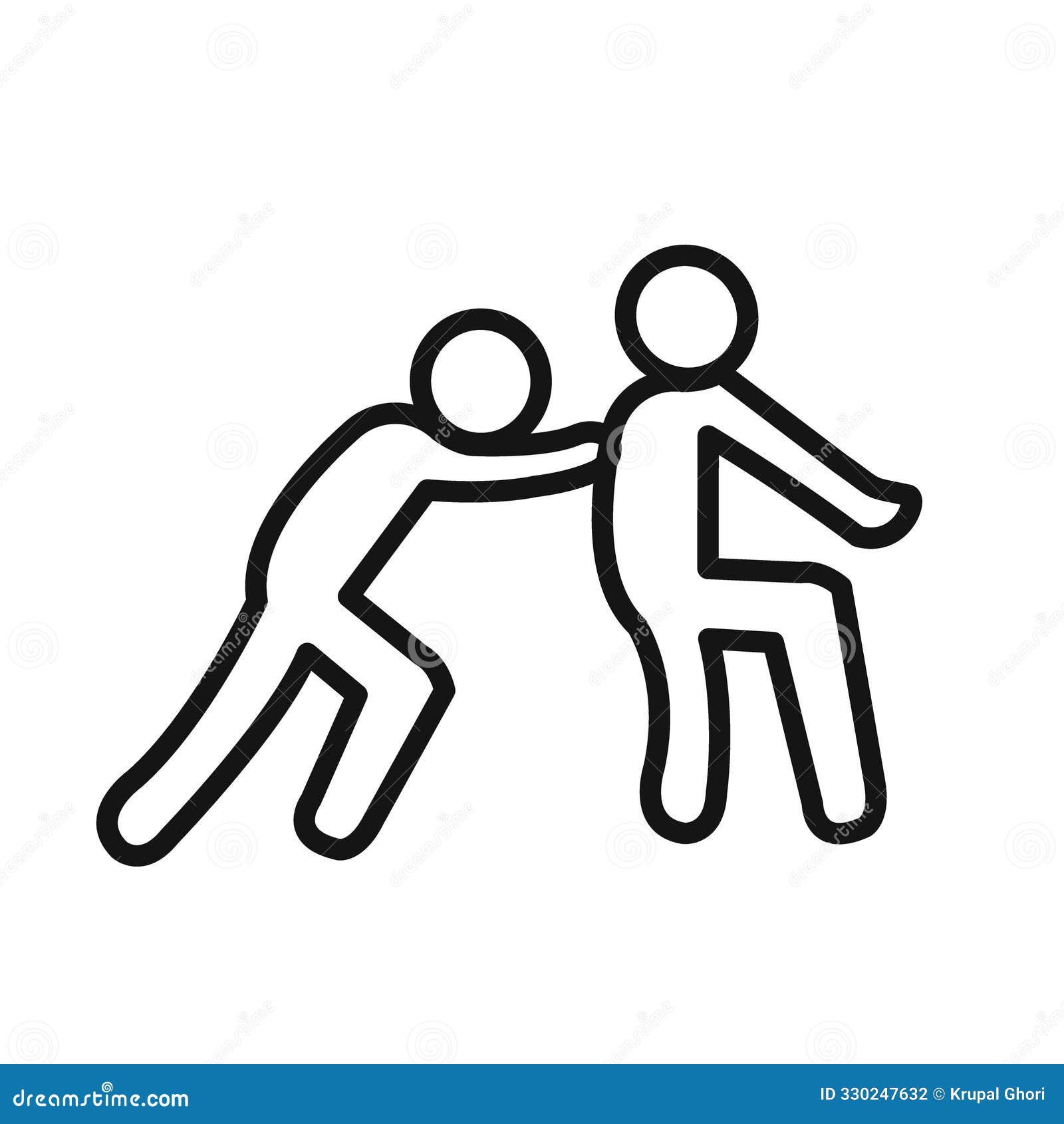 Man Pushing Another Person Icon Linear Graphics Set Vector Stock Vector ...