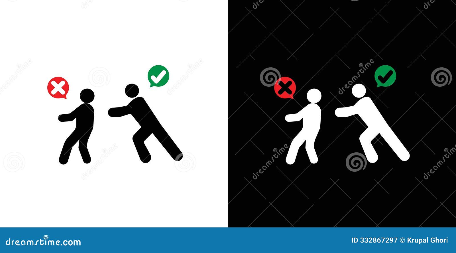 Man Pushing Another Person Icon Logo Set Vector Stock Vector ...