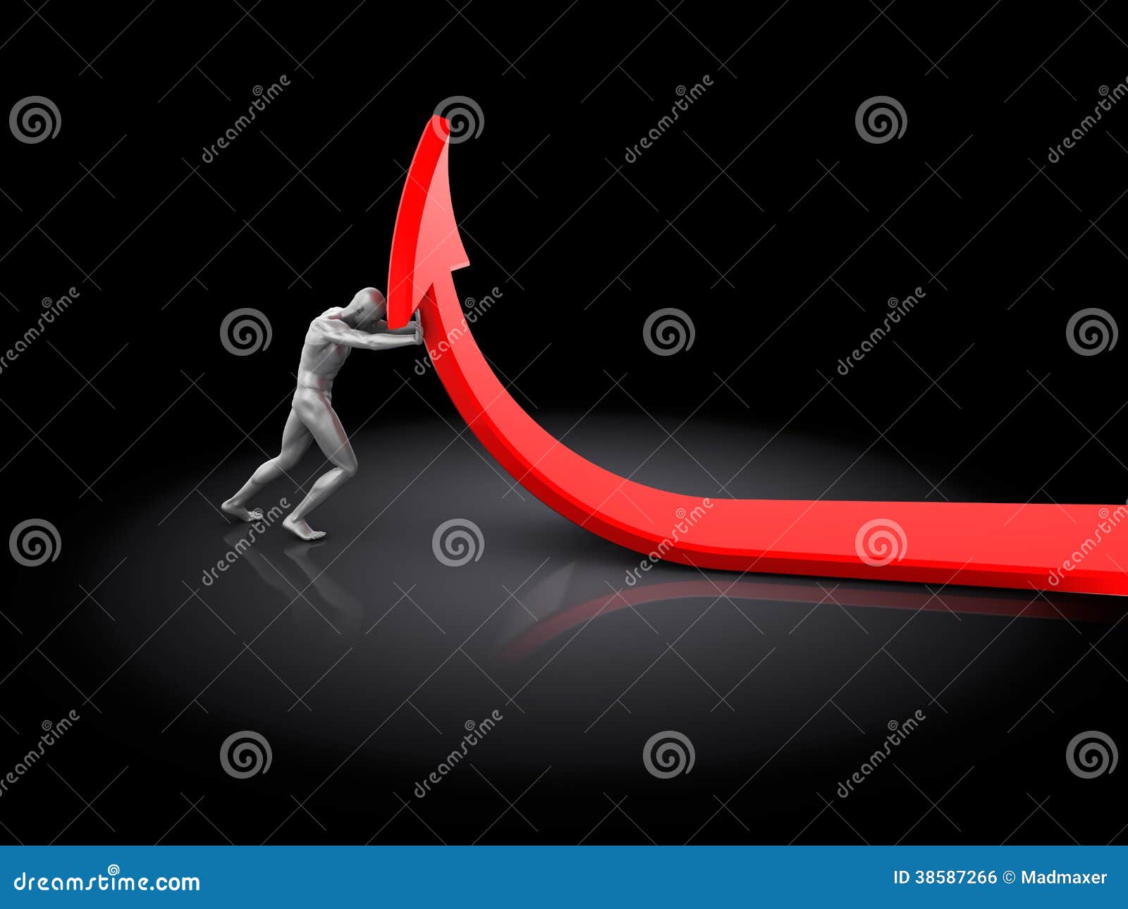 Man pushing arrow stock illustration. Illustration of adult - 38587266