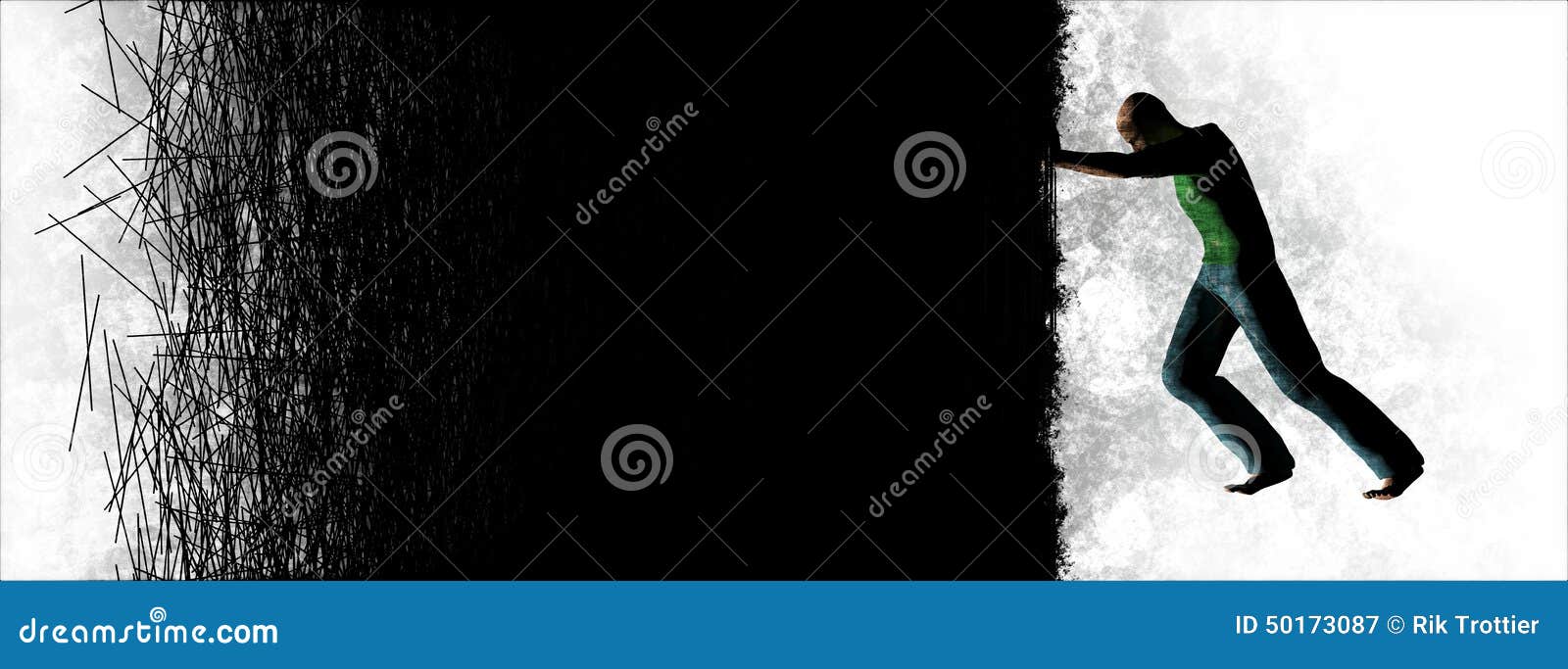 Man pushing back enemy stock illustration. Illustration of attack ...