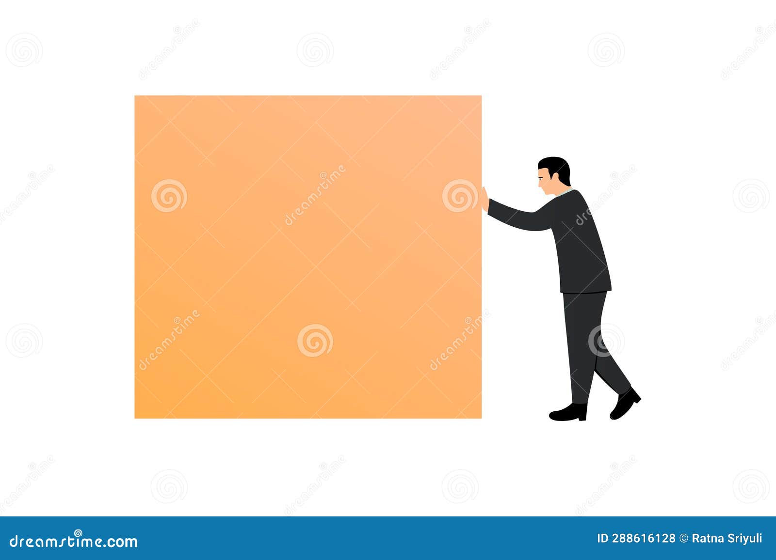 Man Pushing a Box Design Vector Flat Isolated Illustration Stock ...