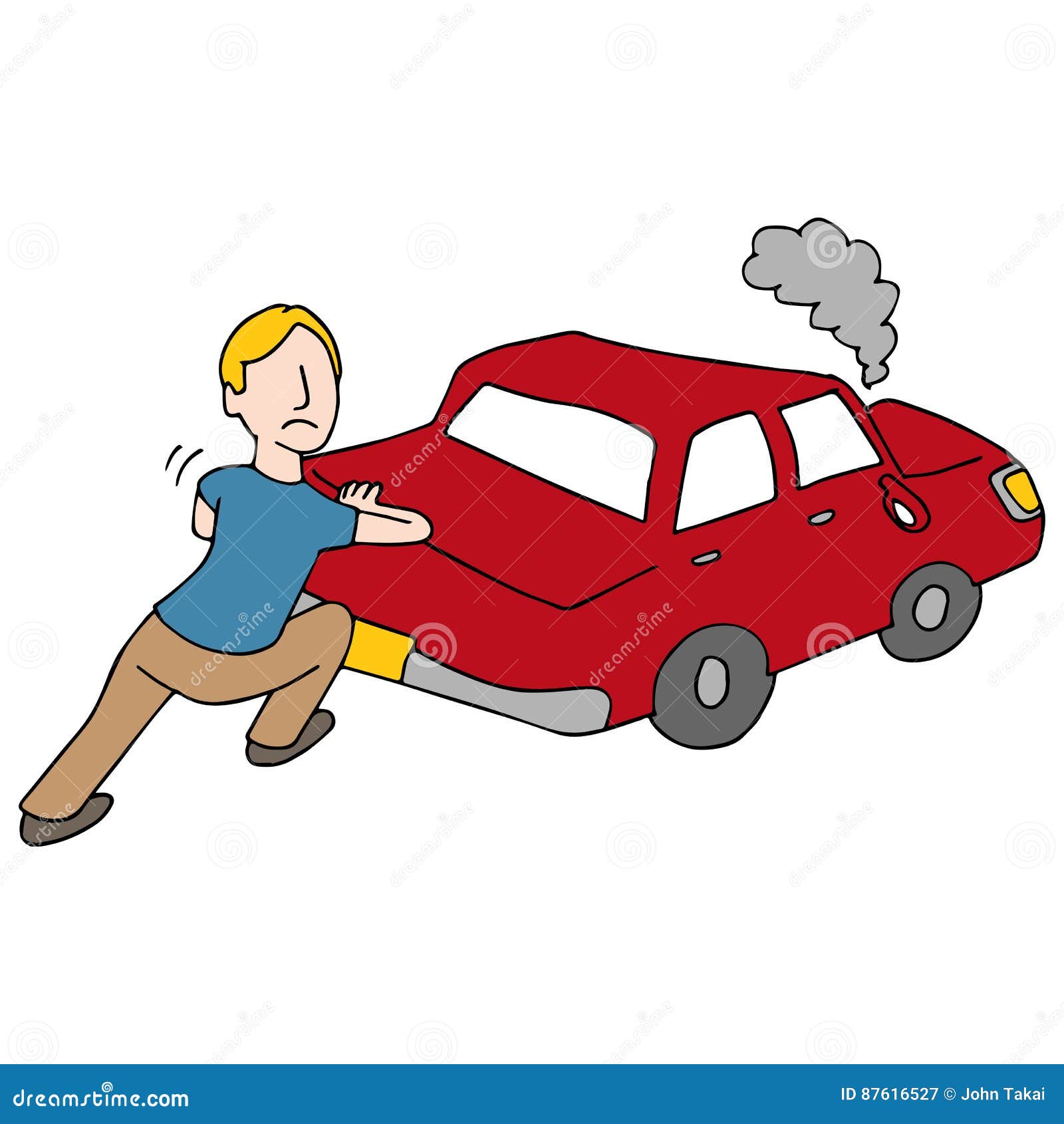 Sad Broken Down Cartoon Car Vector Illustration | CartoonDealer.com ...