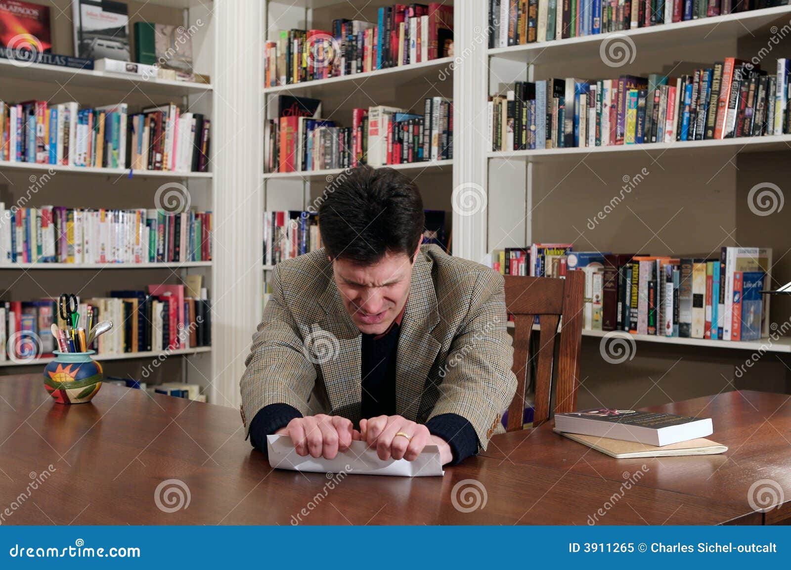 Man Pushing The Envelope Picture. Image: 3911265