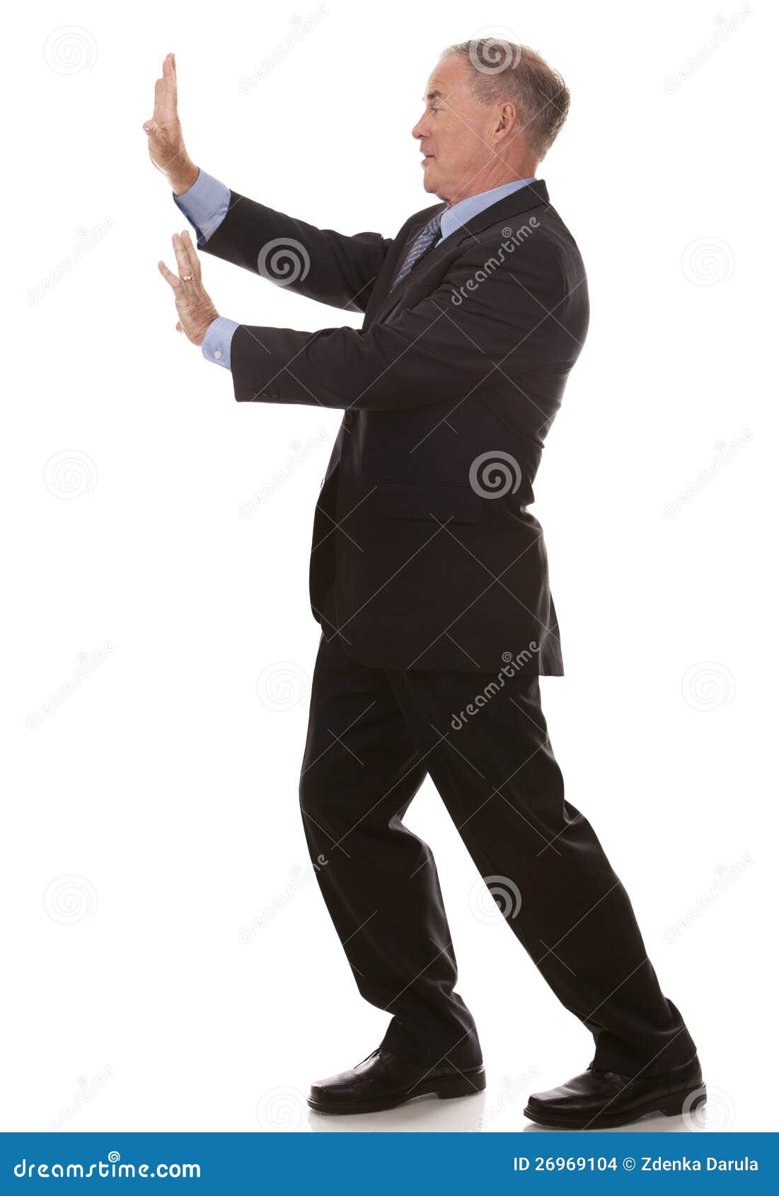 Man Pushing An Object Stock Images - Image: 26969104