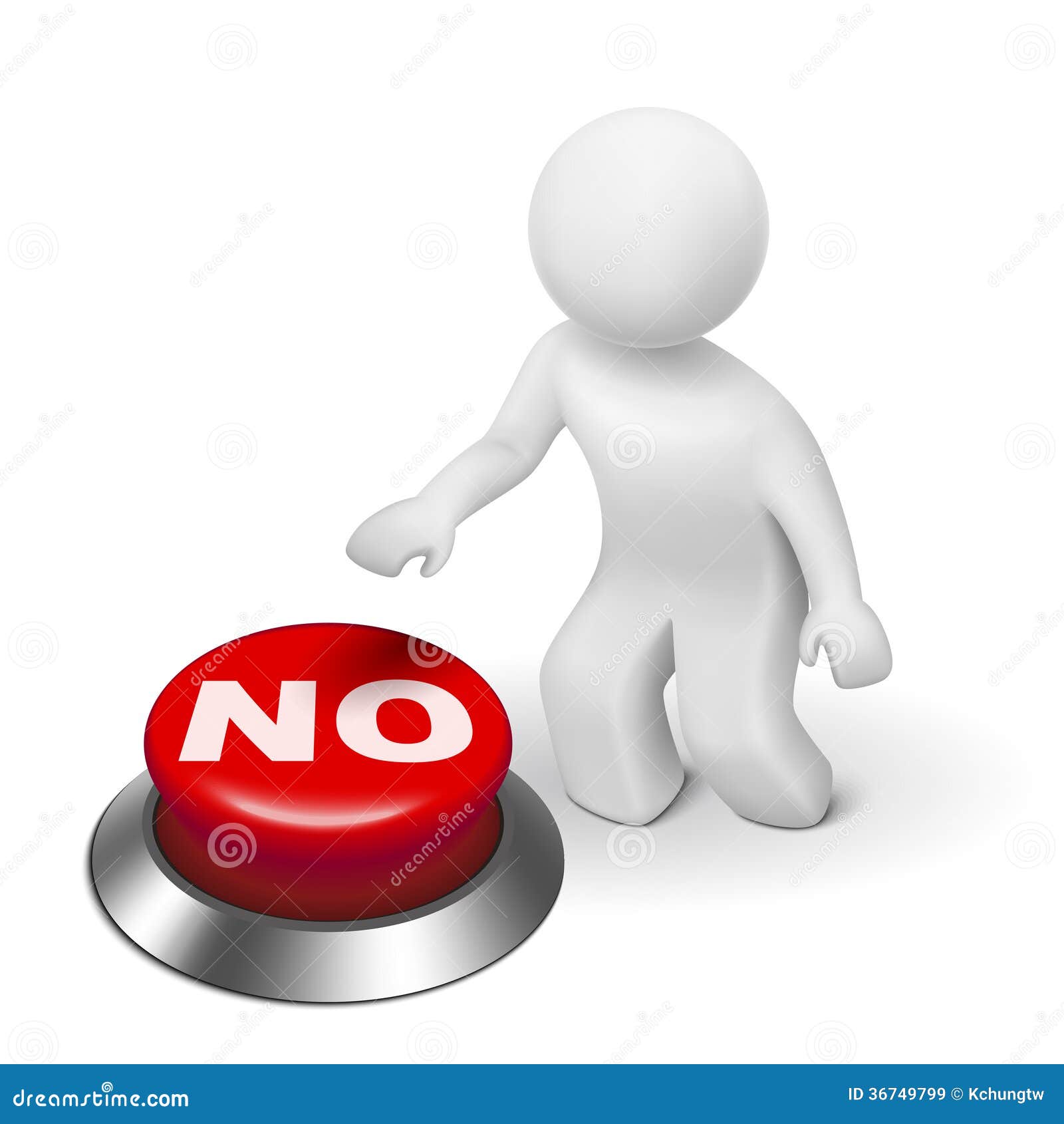 A Man is Pushing the Reject Button Stock Vector - Illustration of ...