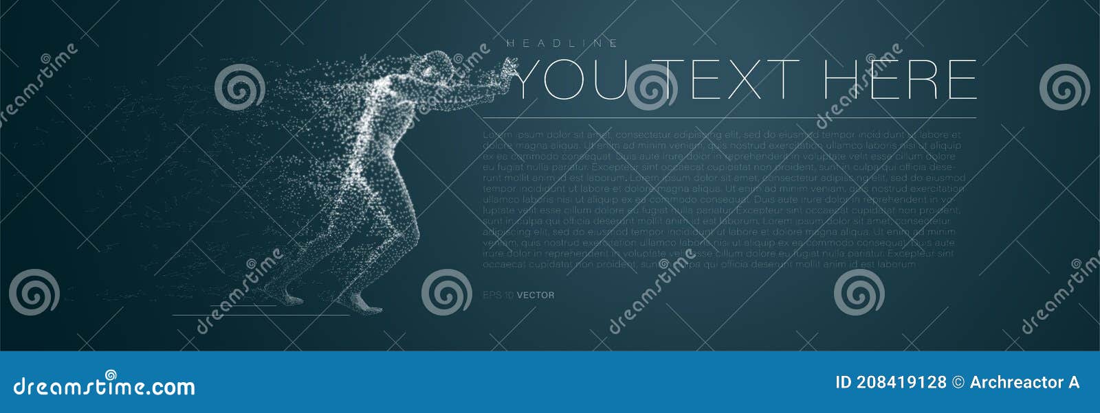 Man Pushing Text Block Vector Illustration. Buisness Concept. Low Poly ...