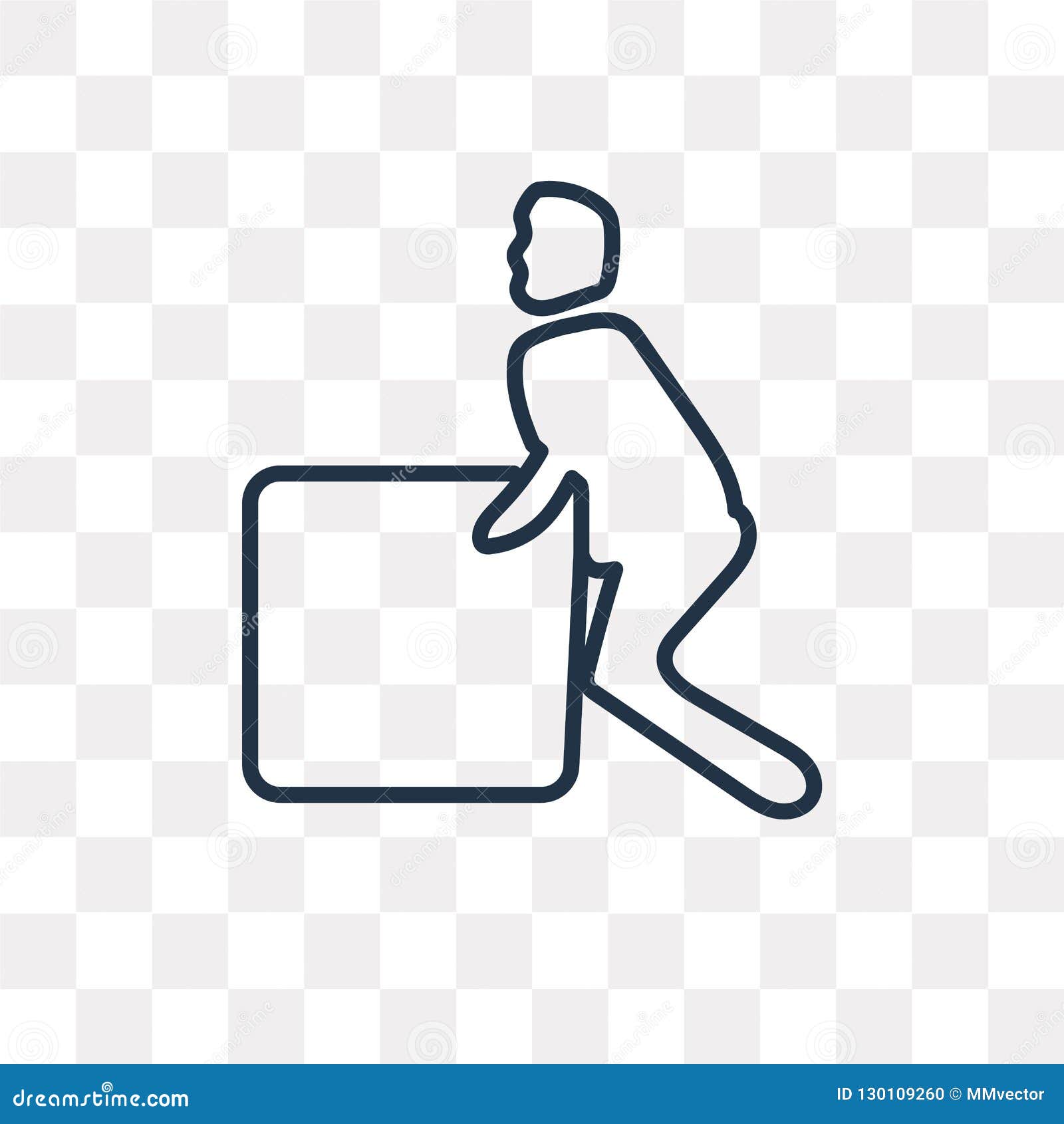 Man Pushing Vector Icon Isolated on Transparent Background, Line Stock ...
