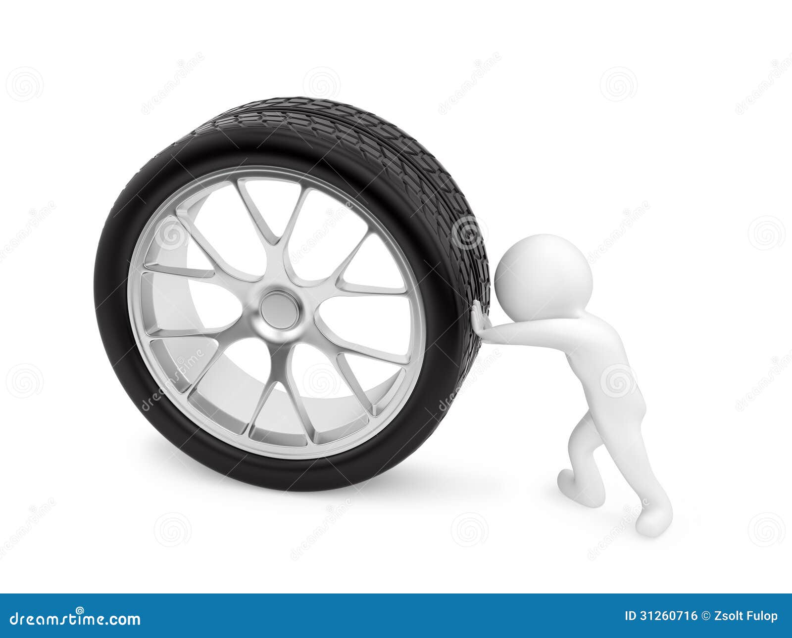 Man pushing a wheel stock illustration. Illustration of racing - 31260716
