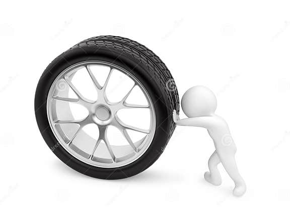 Man pushing a wheel stock illustration. Illustration of racing - 31260716