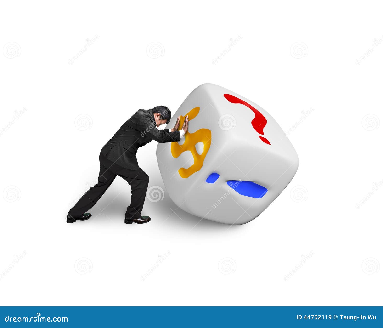Man pushing white dice stock image. Image of people, person - 44752119