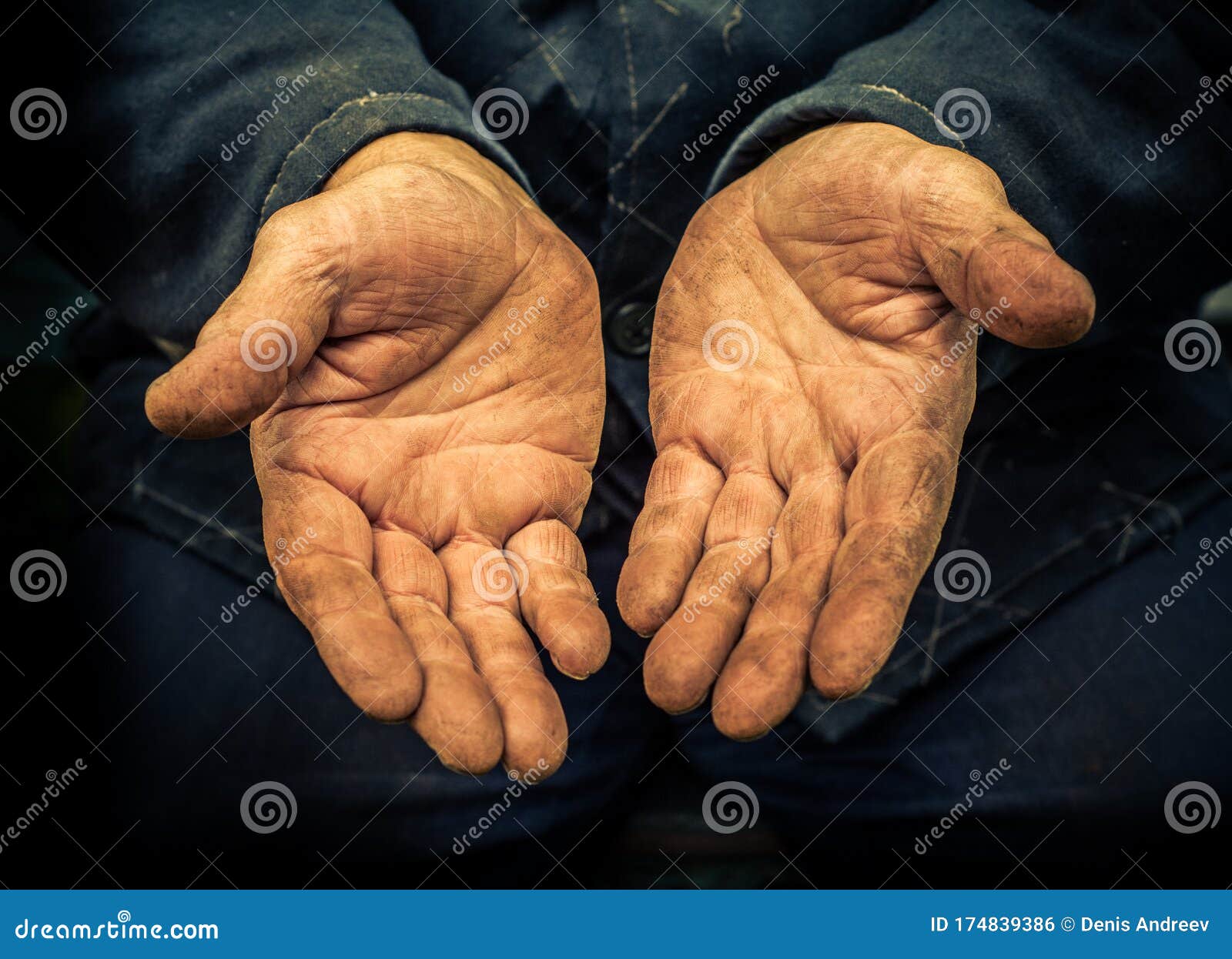 Working men`s hands stock photo. Image of bowl, pauper - 174839386