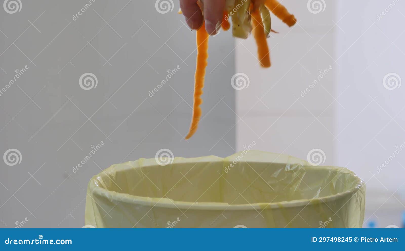 A Man Puts Organic Biodegradable Waste in a Garbage Can, the Concept of ...