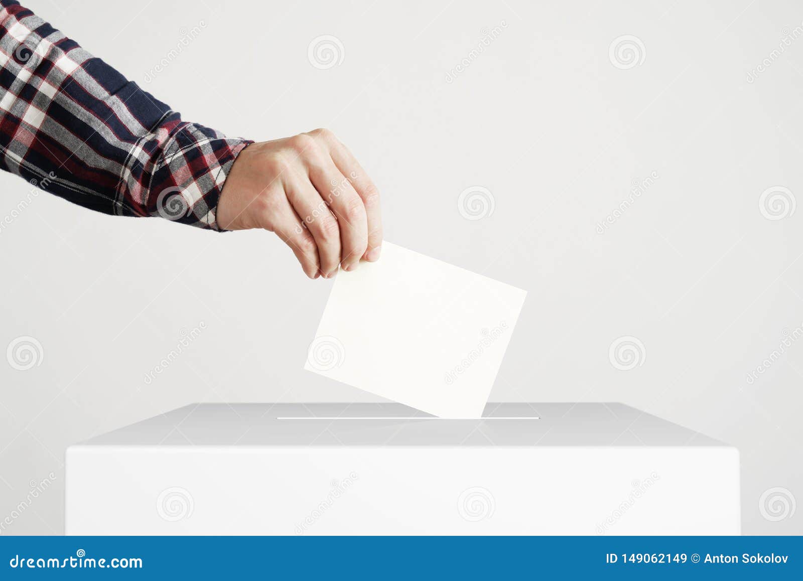 Man Putting a Ballot into a Voting Box Stock Image - Image of ballot ...