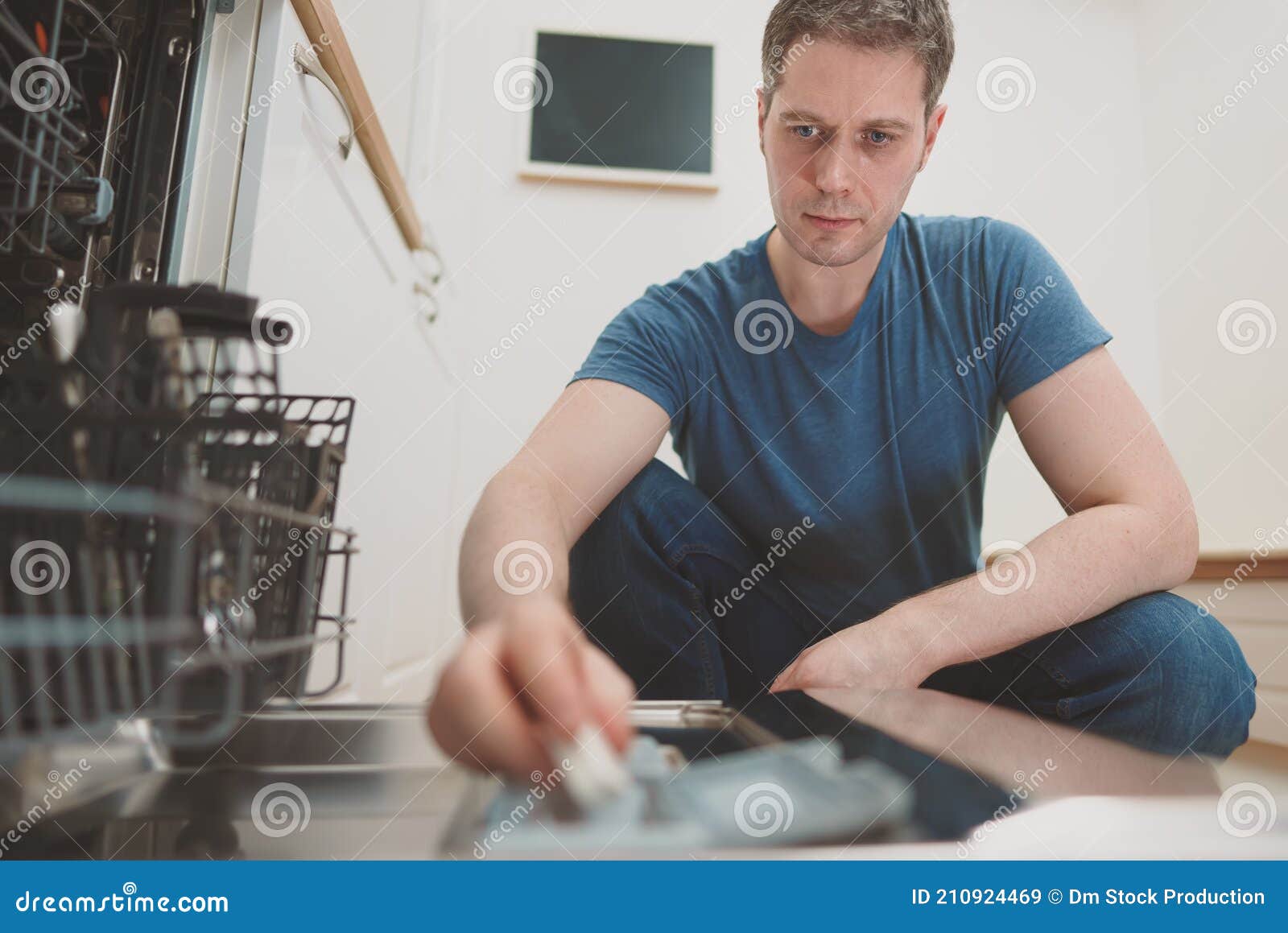 Man Putting Detergent Tablet Stock Image - Image of soap, open: 210924469