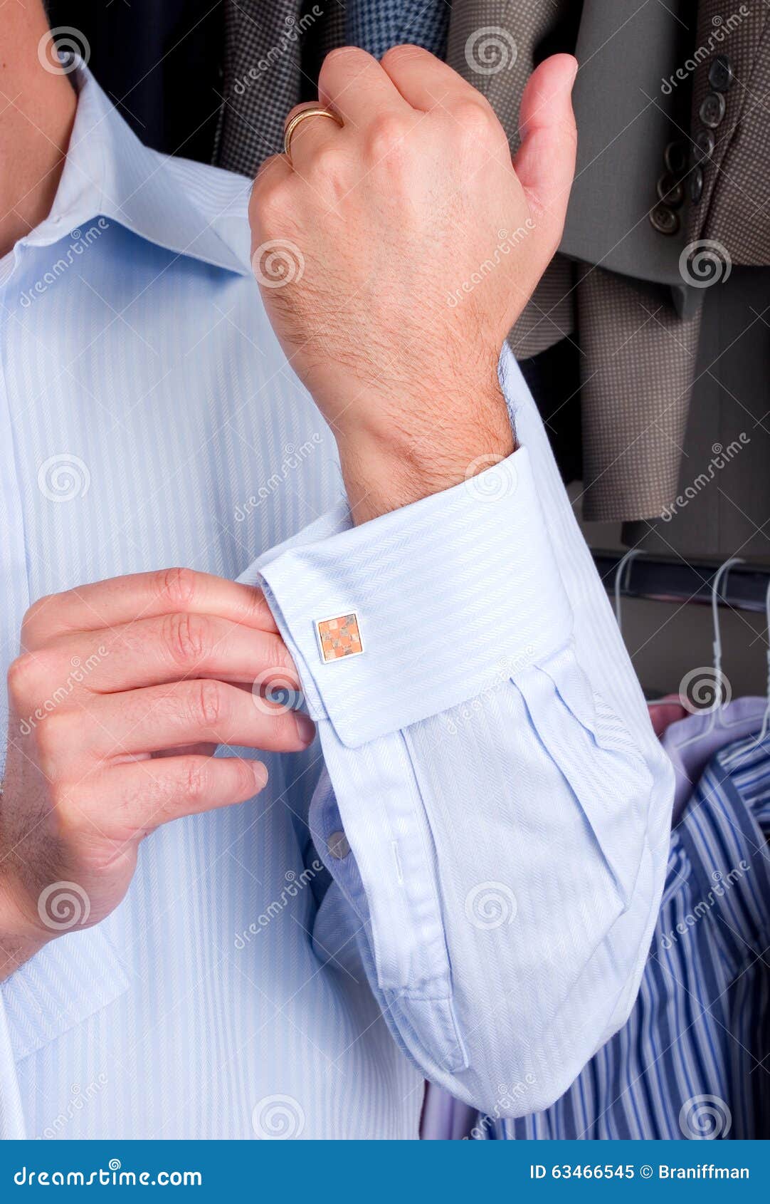 A Man Putting on His Cuff Links Stock Image - Image of clothing, retro ...