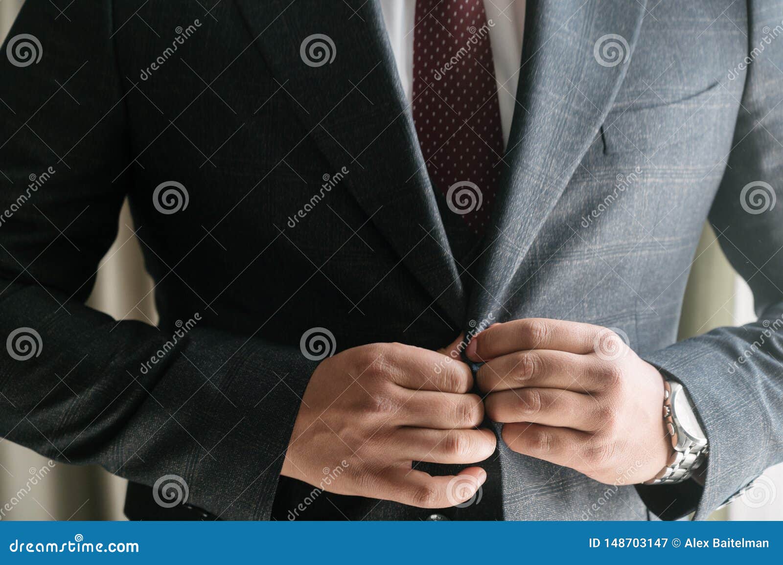 The Man is Wearing a Black Suit Stock Image - Image of puts, necktie ...
