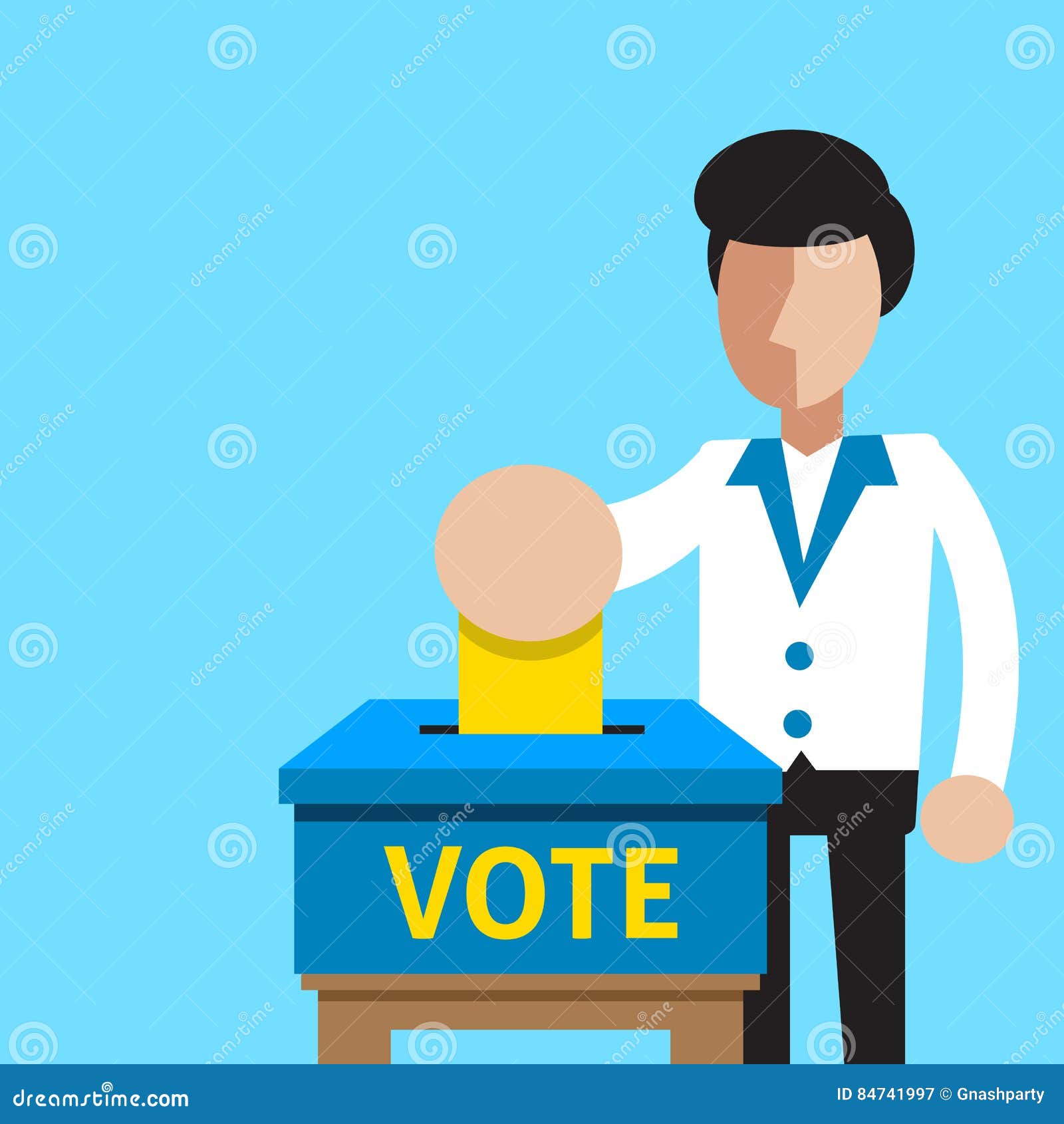 A Man Putting Voting Paper in the Ballot Box Stock Vector ...