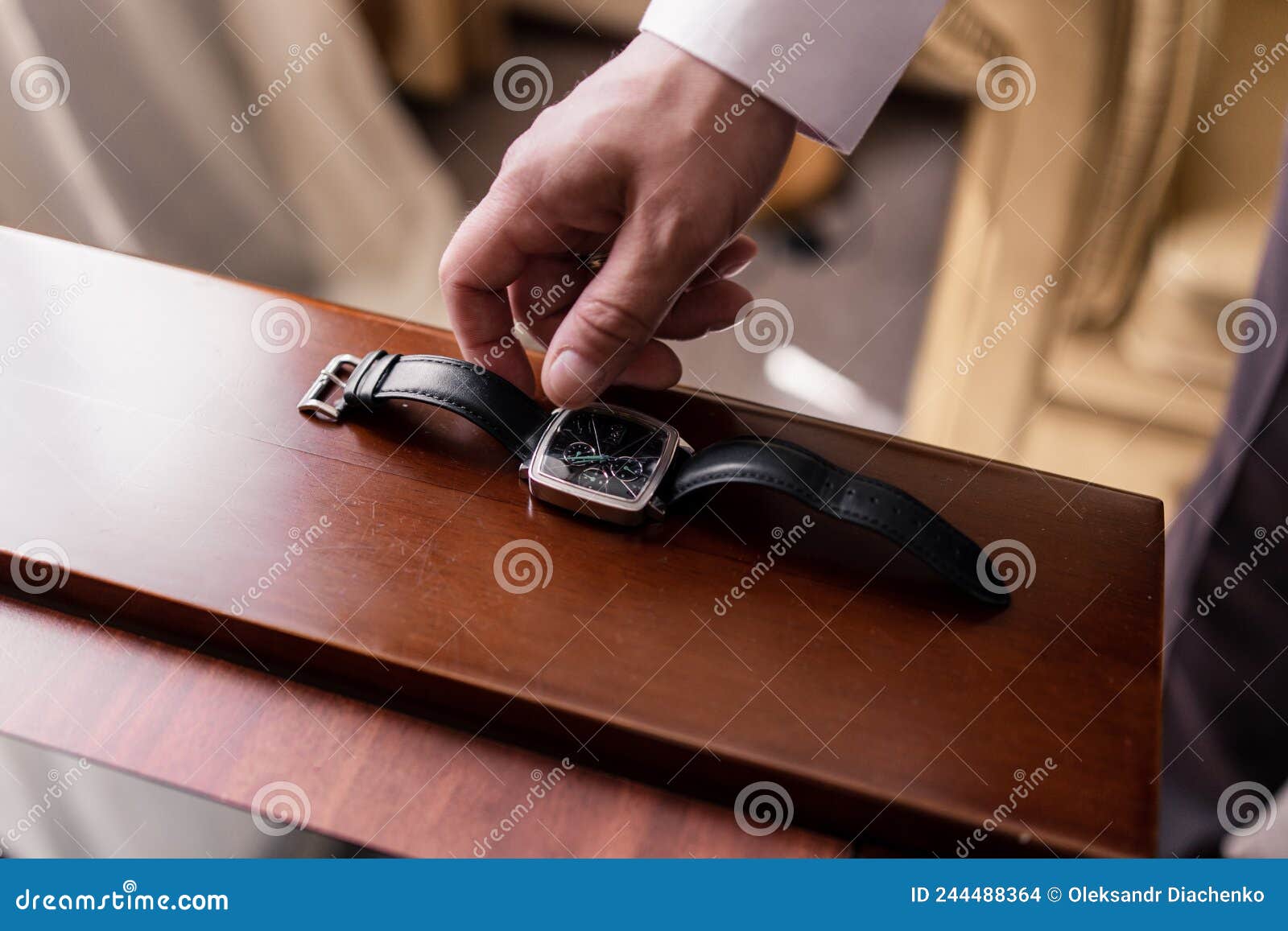 Man Putting a Watch on His Hand Stock Photo - Image of fashion, fixing ...