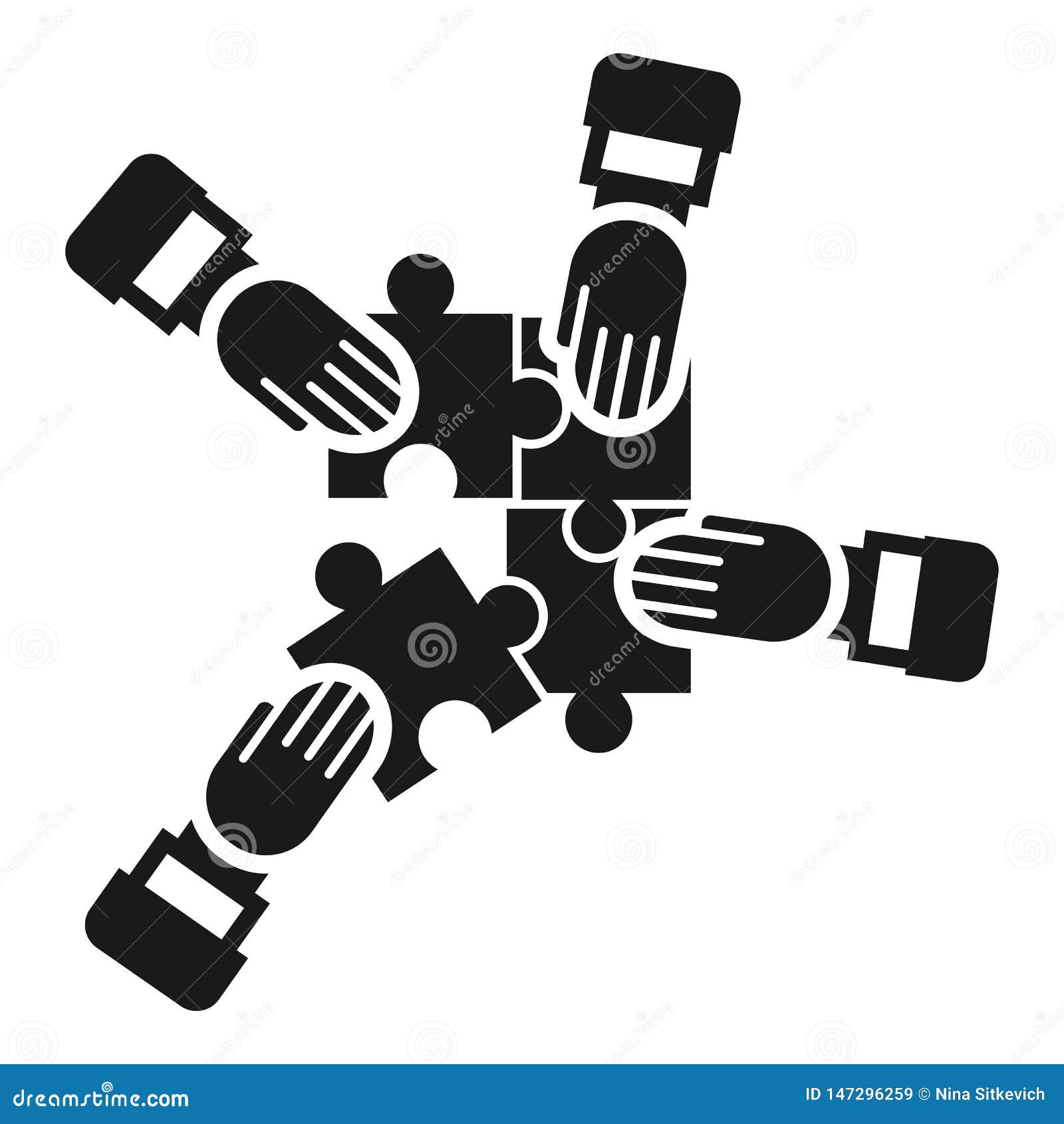 Man Puzzle Hand Icon, Simple Style Stock Vector - Illustration of ...