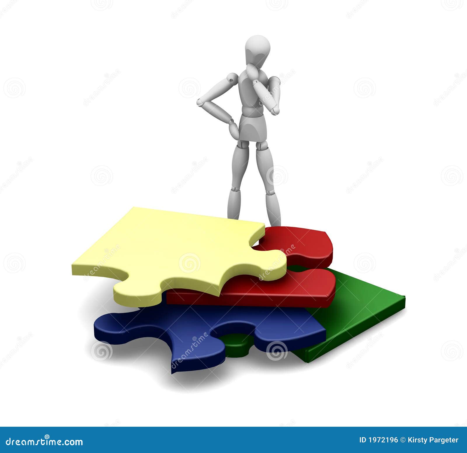 Man with puzzle pieces stock illustration. Illustration of connection ...