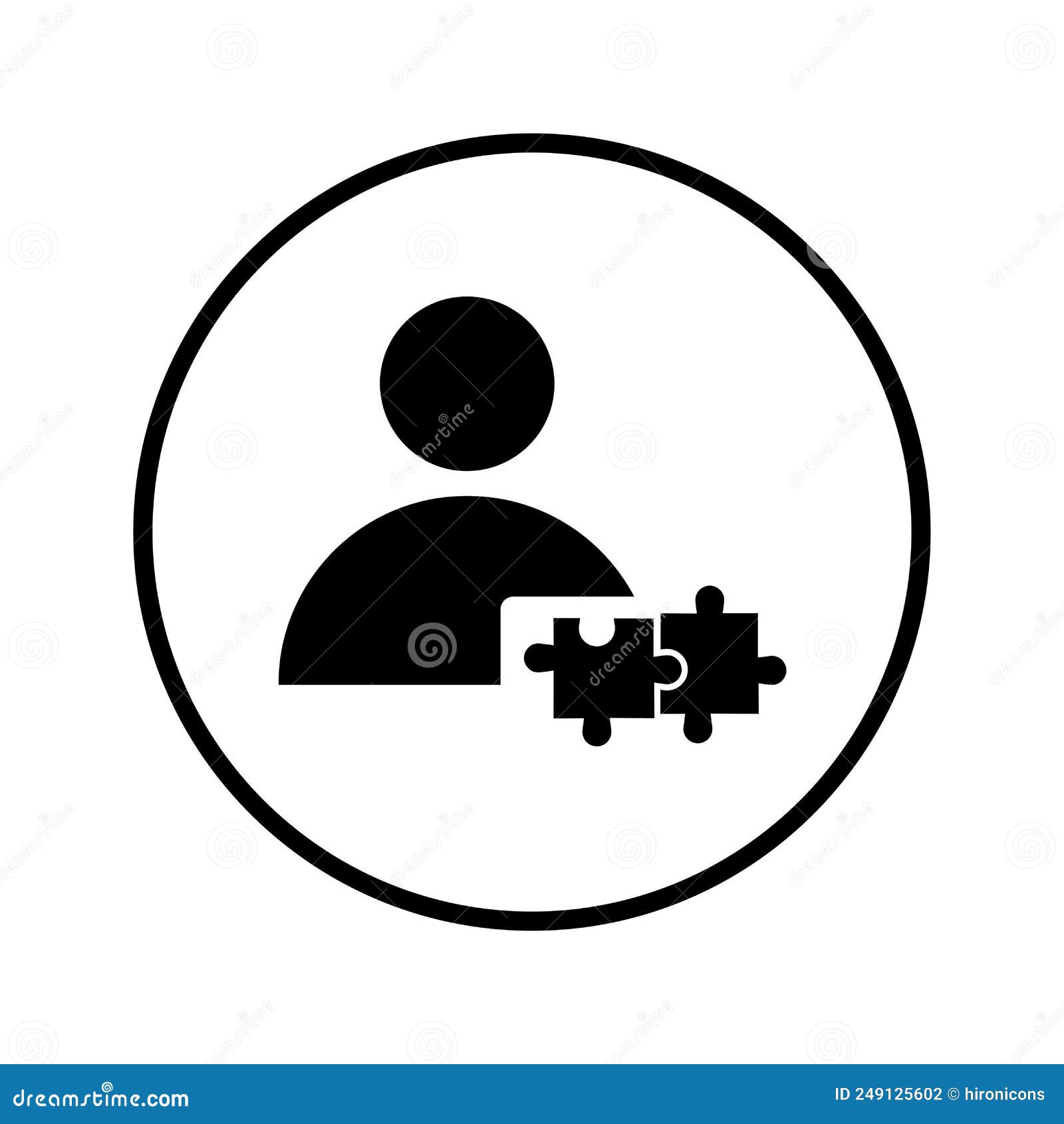 Man, Puzzle, Teamwork Icon. Black Vector Graphics Stock Vector ...