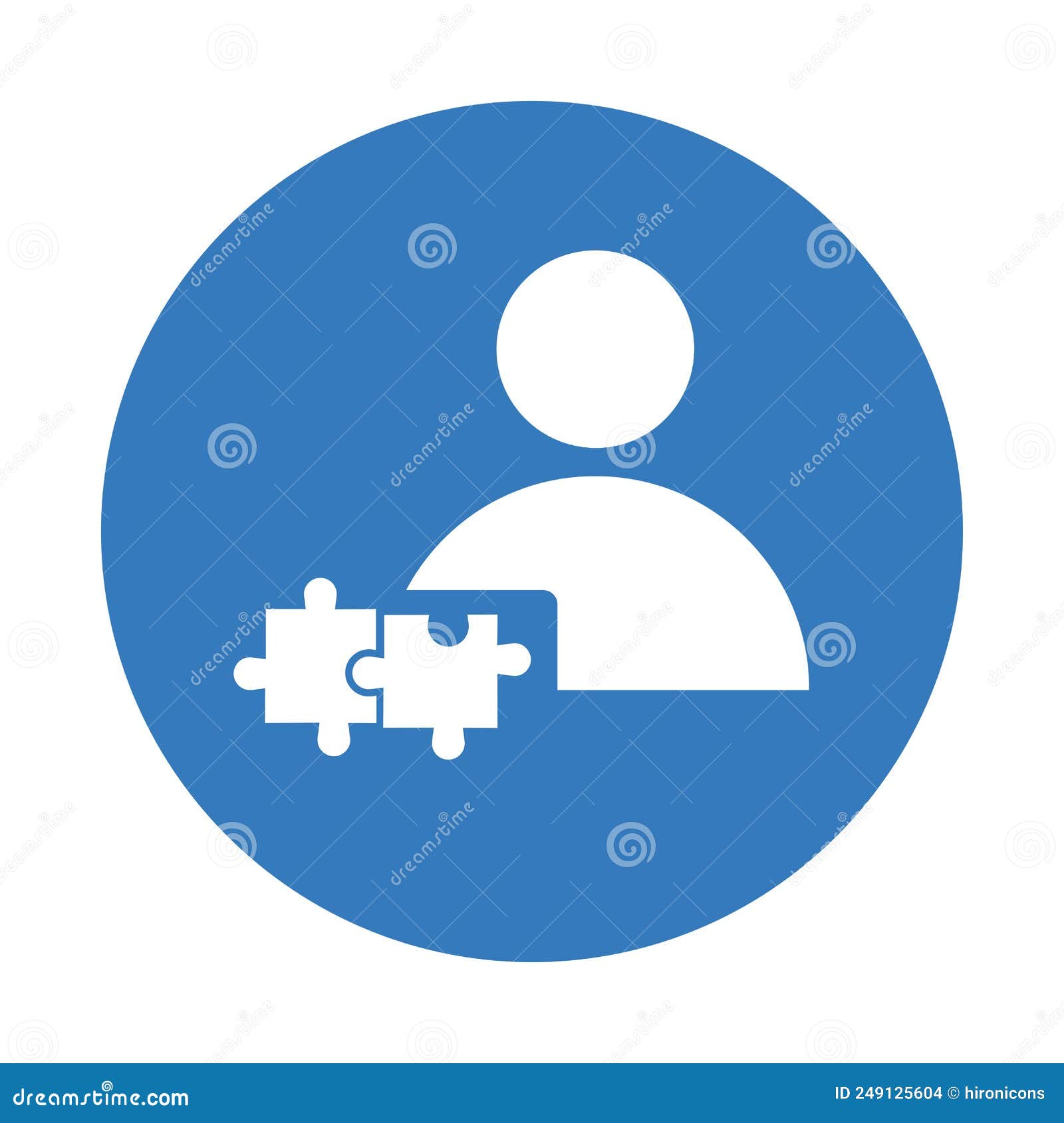 Man, Puzzle, Teamwork Icon. Blue Color Design Stock Vector ...