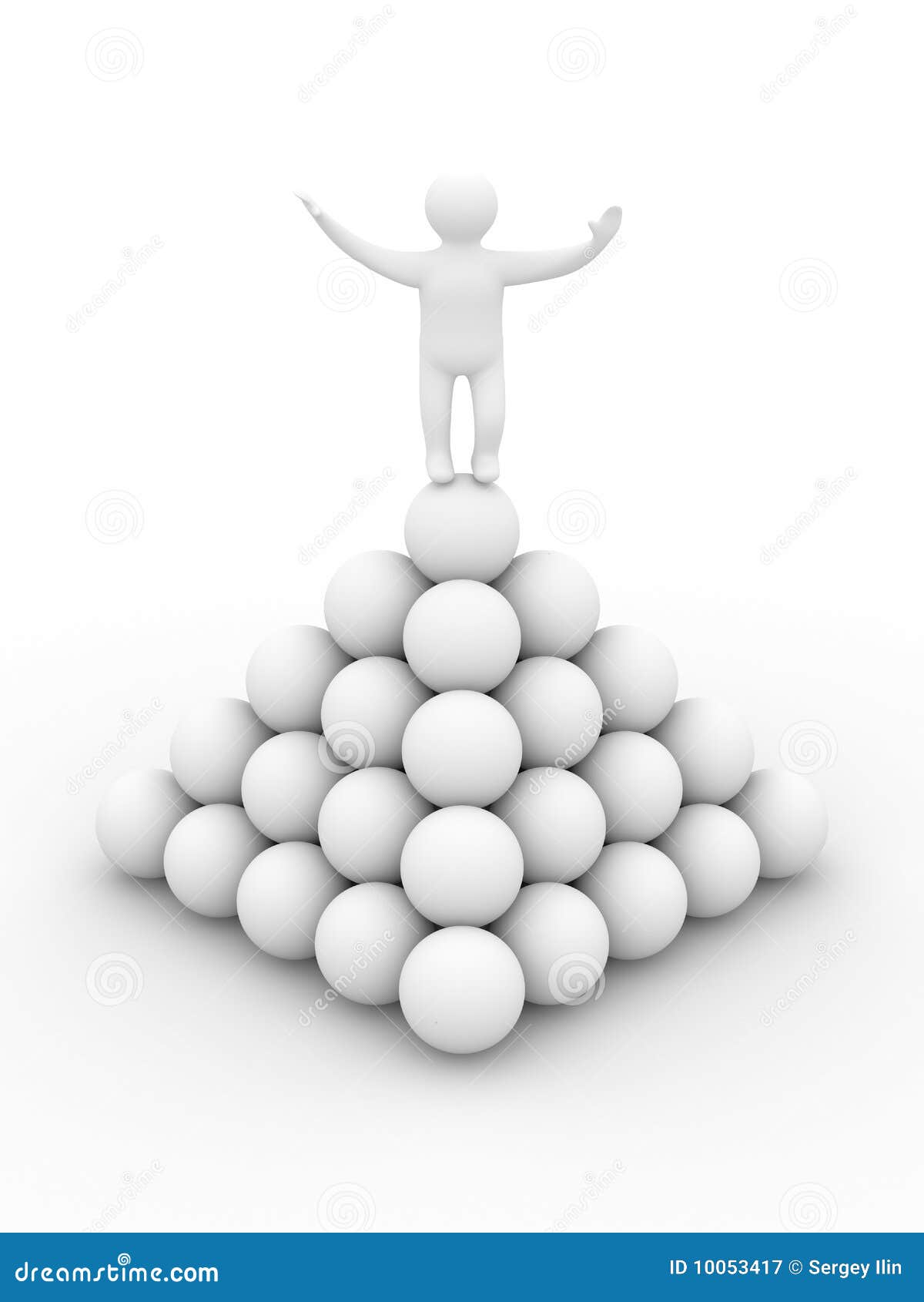 Man on a pyramid stock illustration. Illustration of pyramid - 10053417